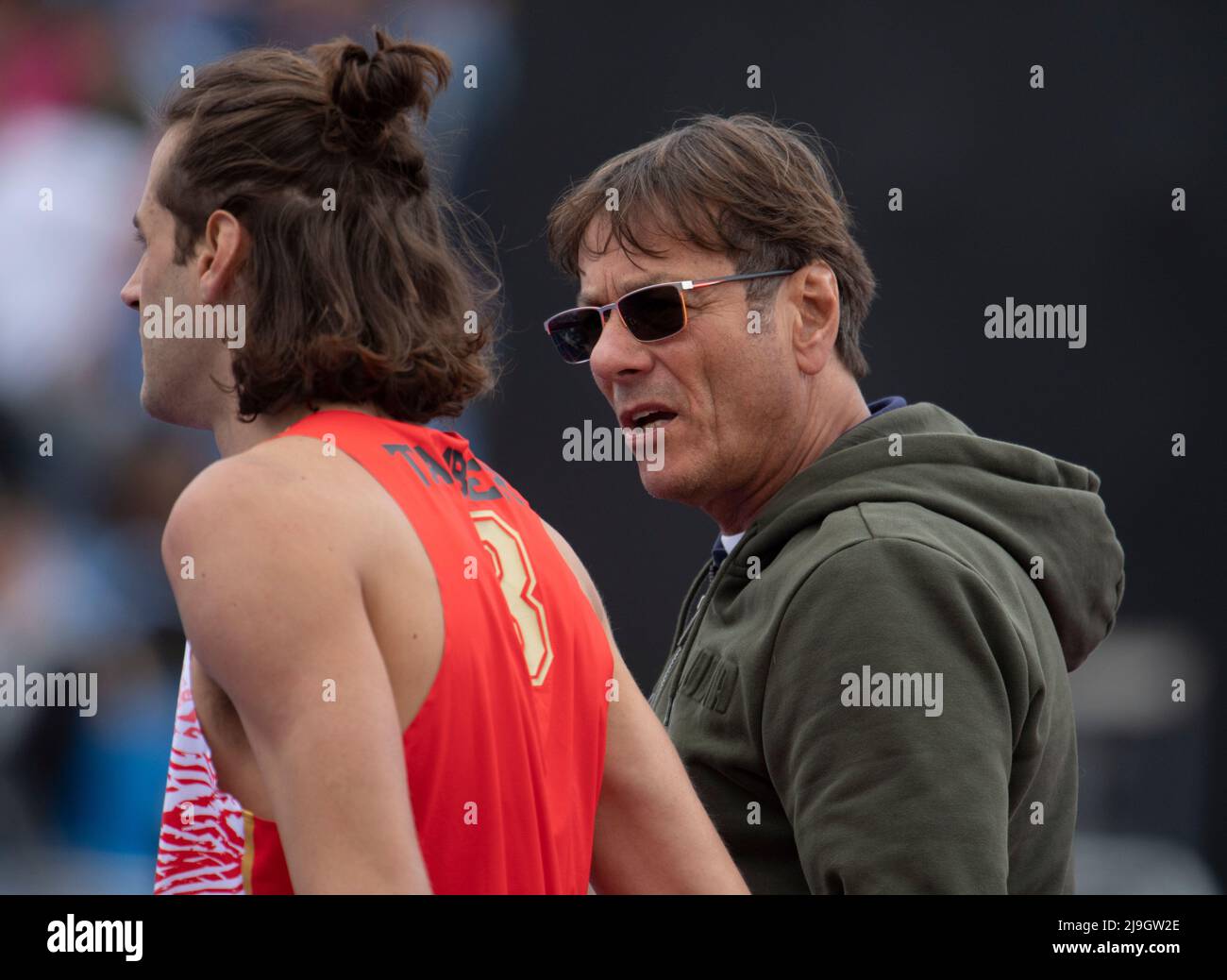 Marco Tamberi coach and father of Gianmarco while competing in the men ...