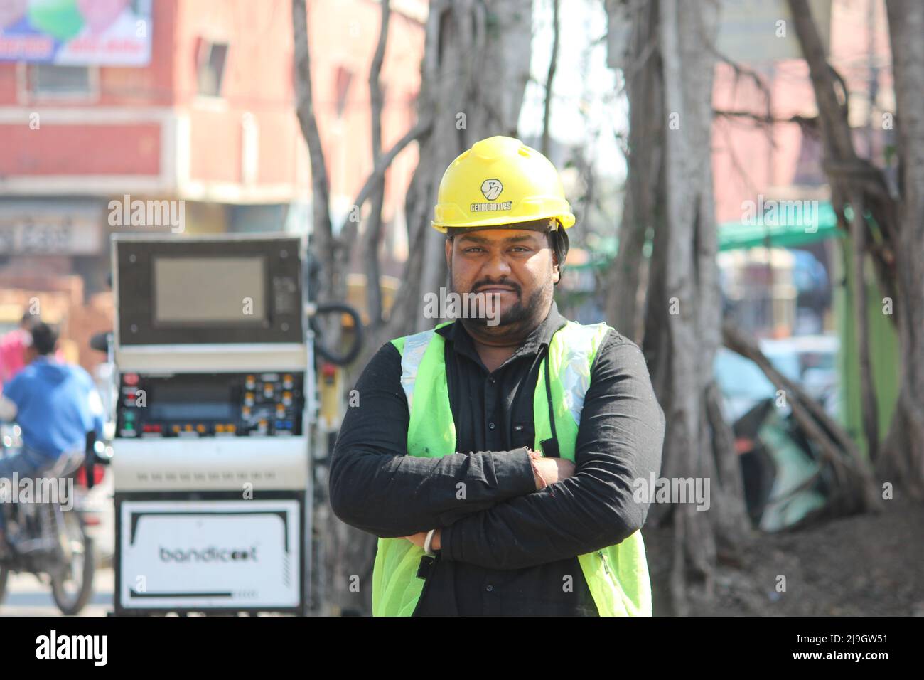 septic tank cleaning machine operator Stock Photo - Alamy