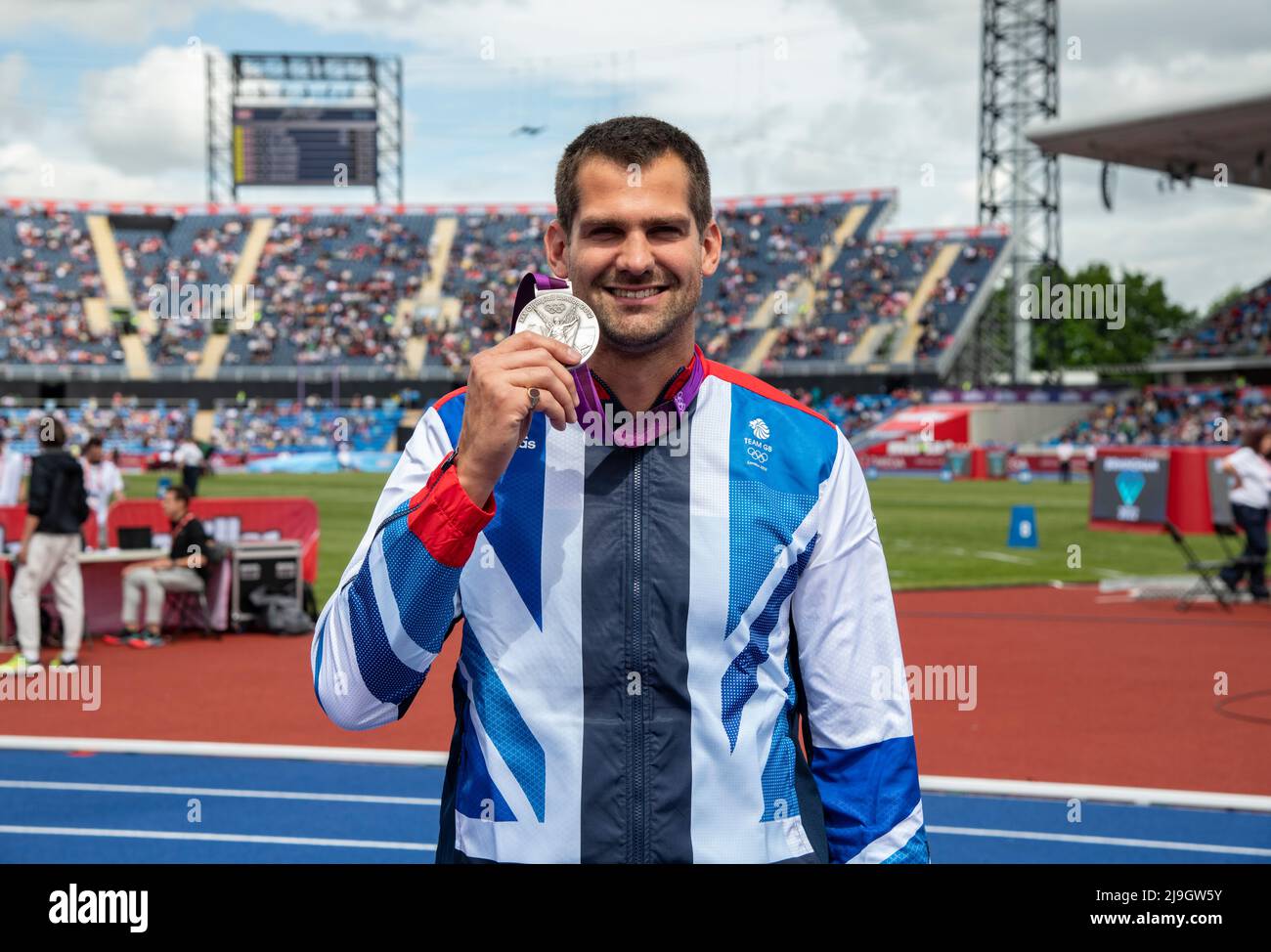 Robbie Grabarz of Great Britain receives his London 2012 Olympic Silver ...