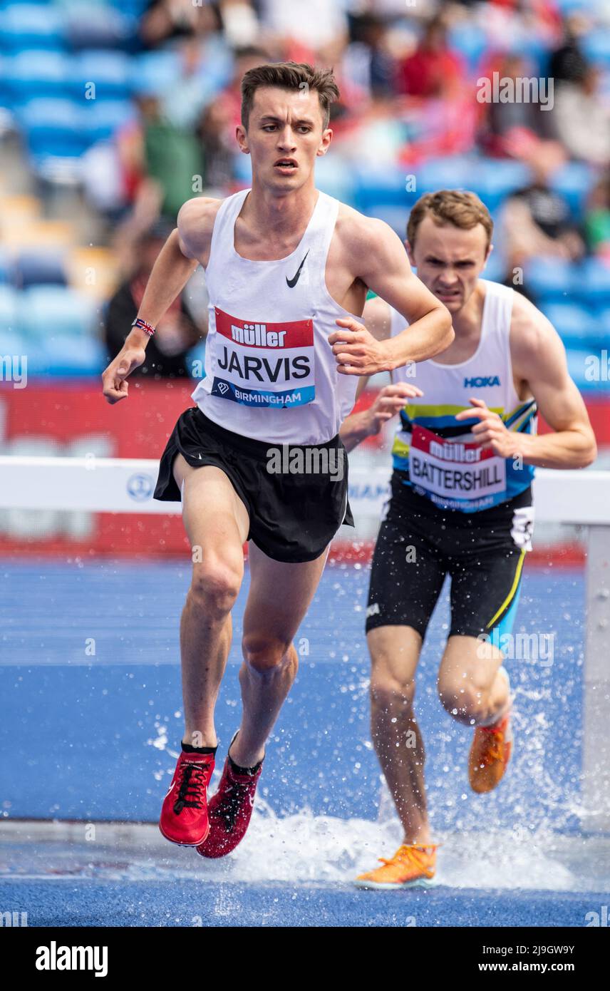 Daniel Jarvis competing in the men’s 3000m steeplechase race at the ...