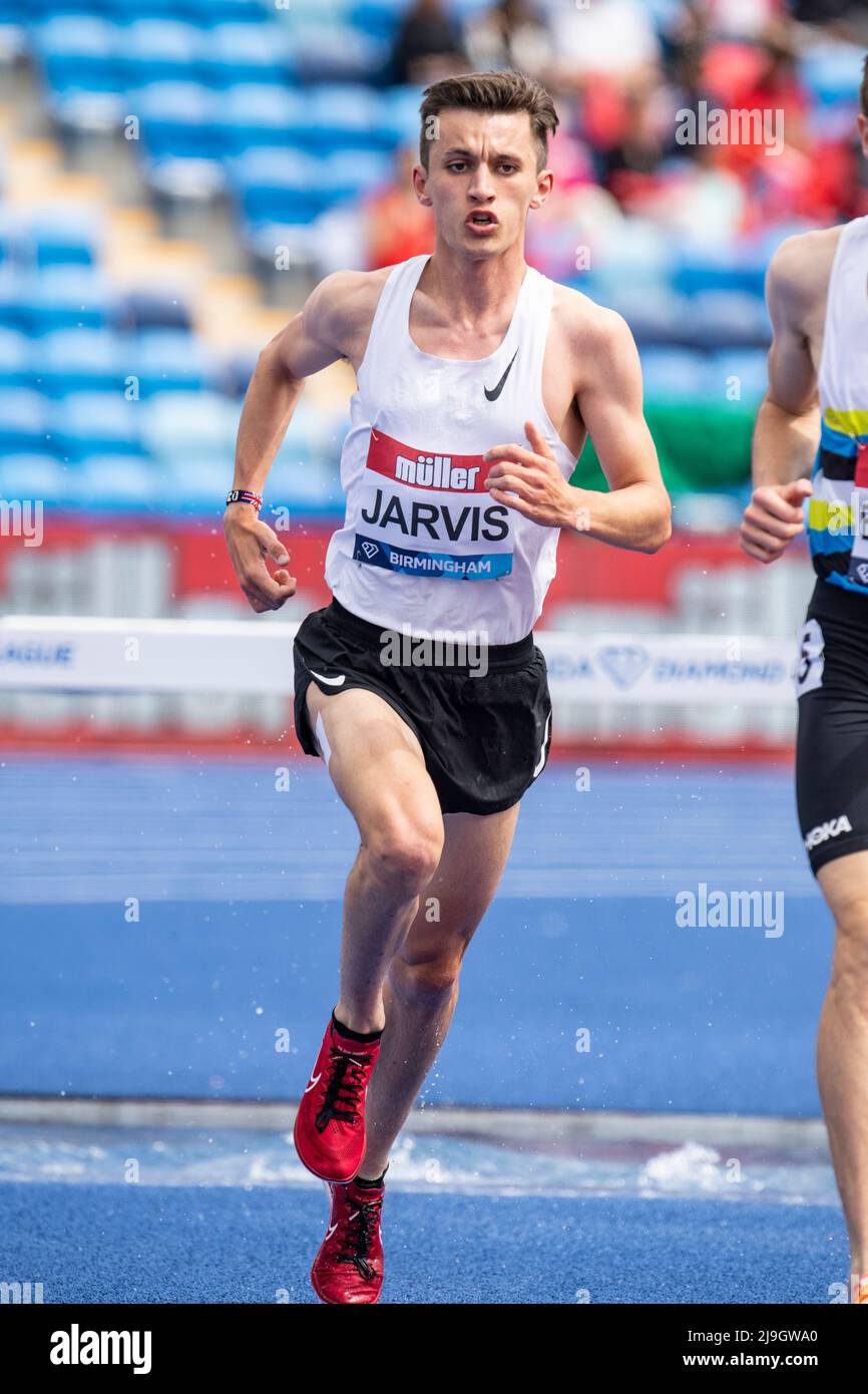 Daniel Jarvis competing in the men’s 3000m steeplechase race at the ...