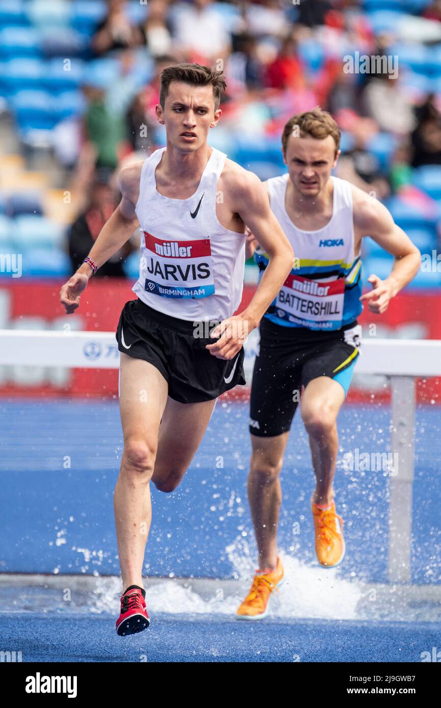 Daniel Jarvis competing in the men’s 3000m steeplechase race at the ...