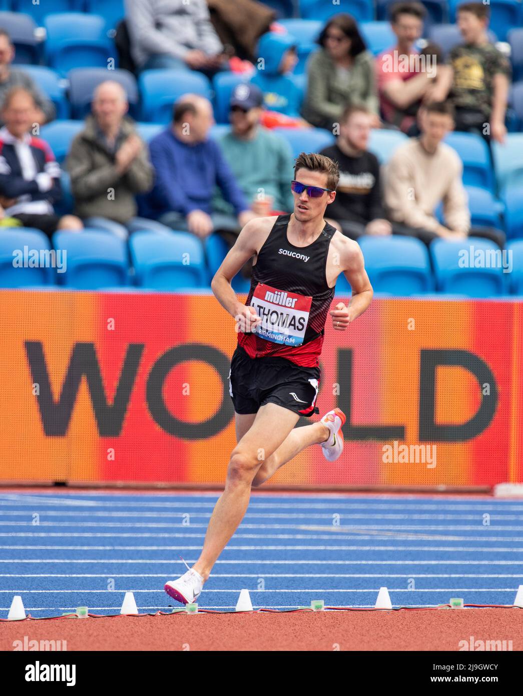 Leuan Thomas competing in the men’s 3000m steeplechase race at the ...