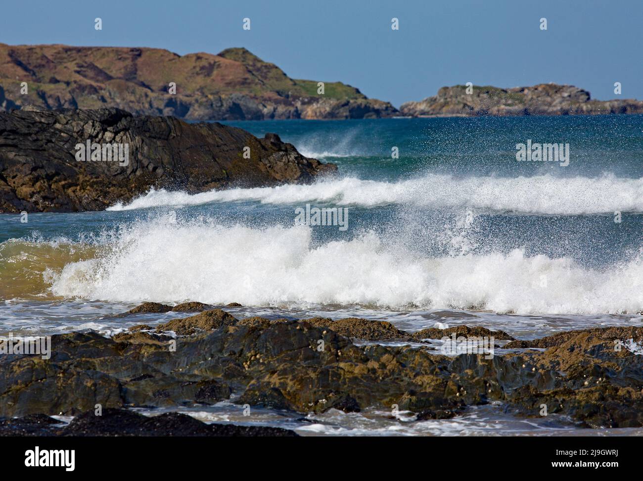 Waves on Kintra beach, Islay, Argyll, Scotland Stock Photo - Alamy