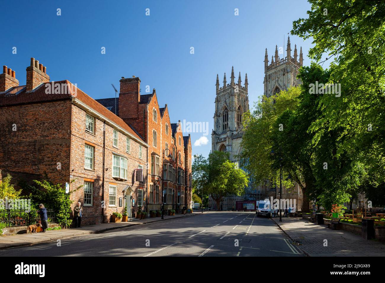 Spring morning on Duncombe Place in York city centre, England. York ...