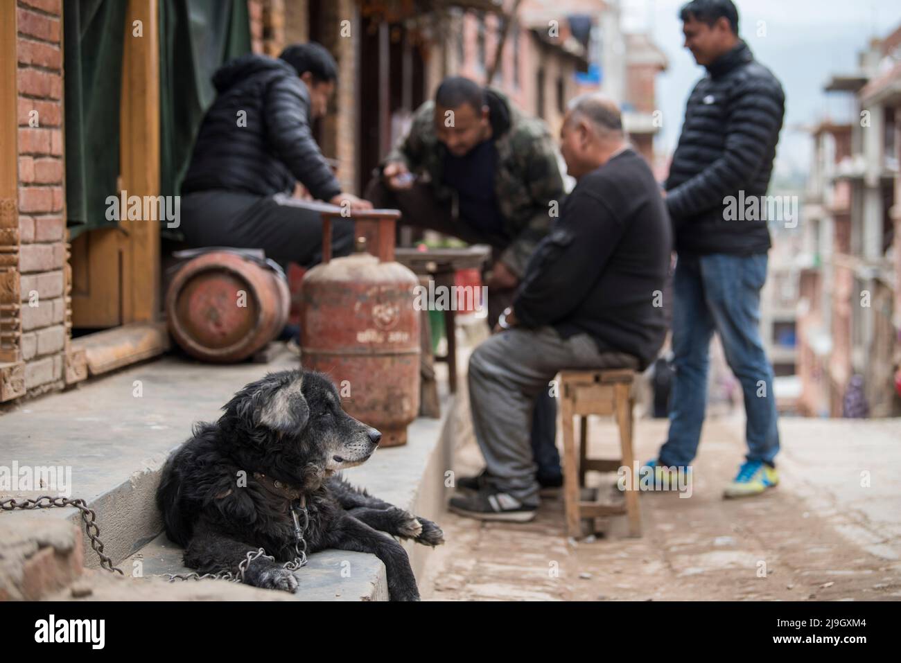 Kathmandu, Nepal- April 20,2022 : Local residents of Patan Durbar ...
