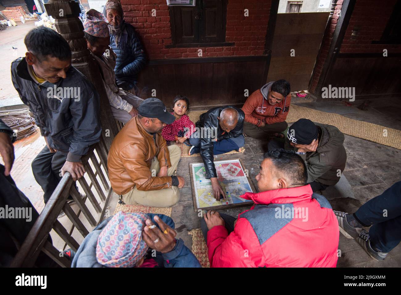 Kathmandu, Nepal- April 20,2022 : Local residents of Patan Durbar ...