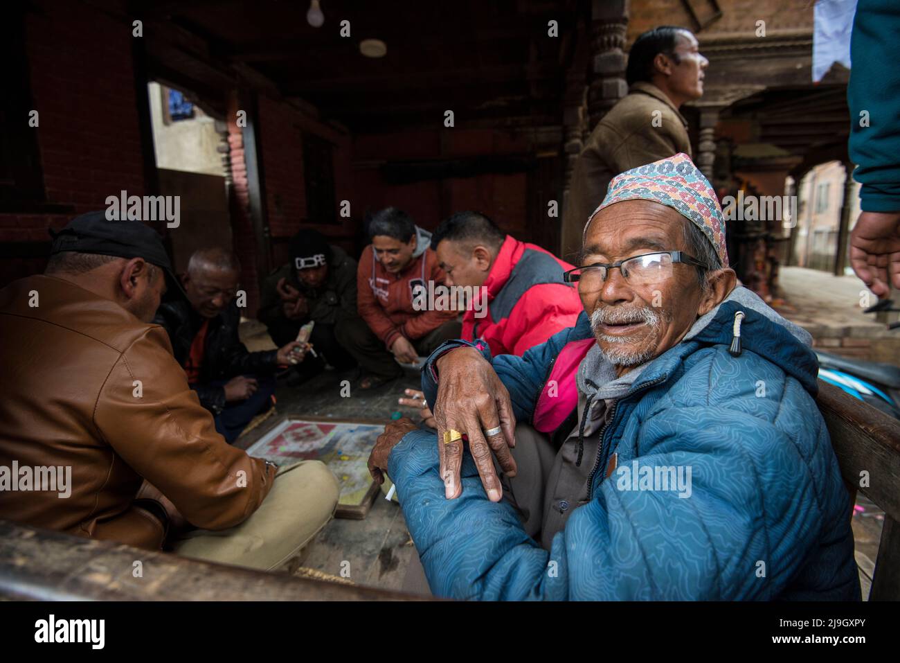 Kathmandu, Nepal- April 20,2022 : Local residents of Patan Durbar ...