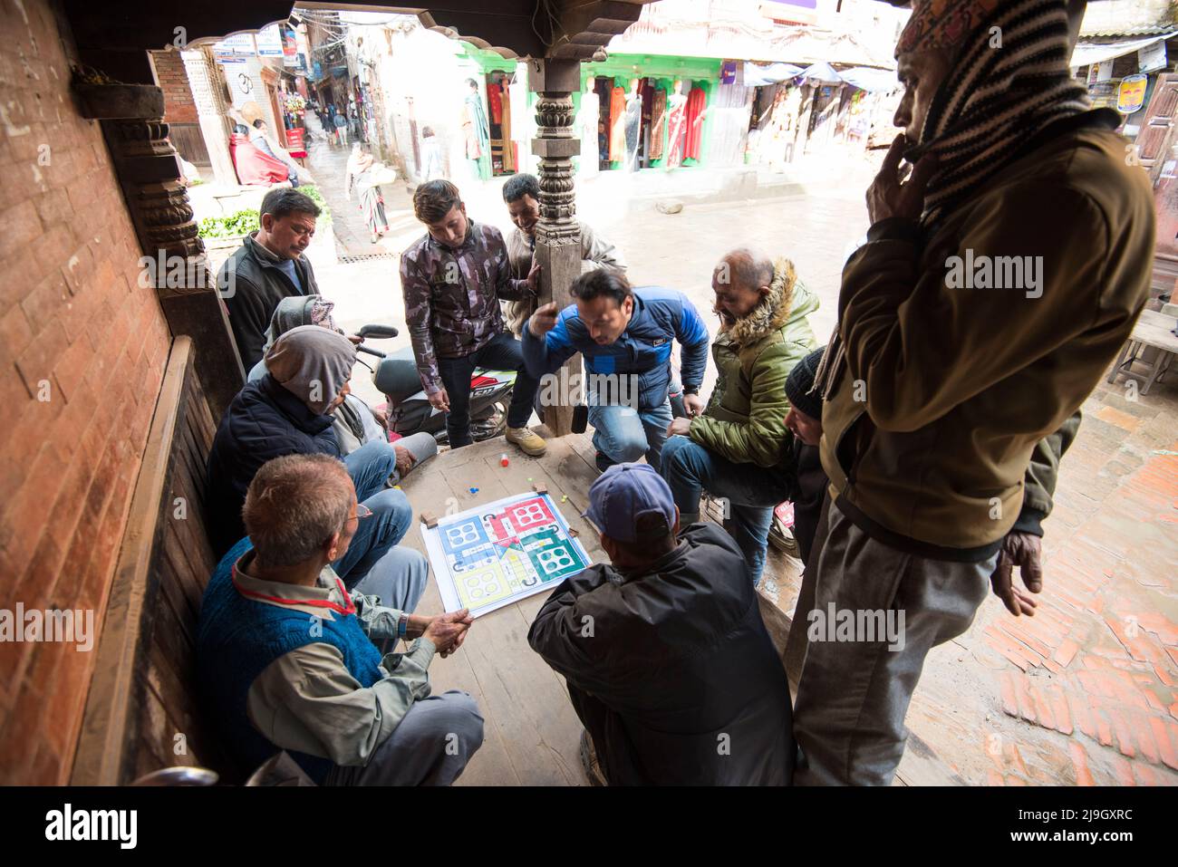 Kathmandu, Nepal- April 20,2022 : Local residents of Patan Durbar ...