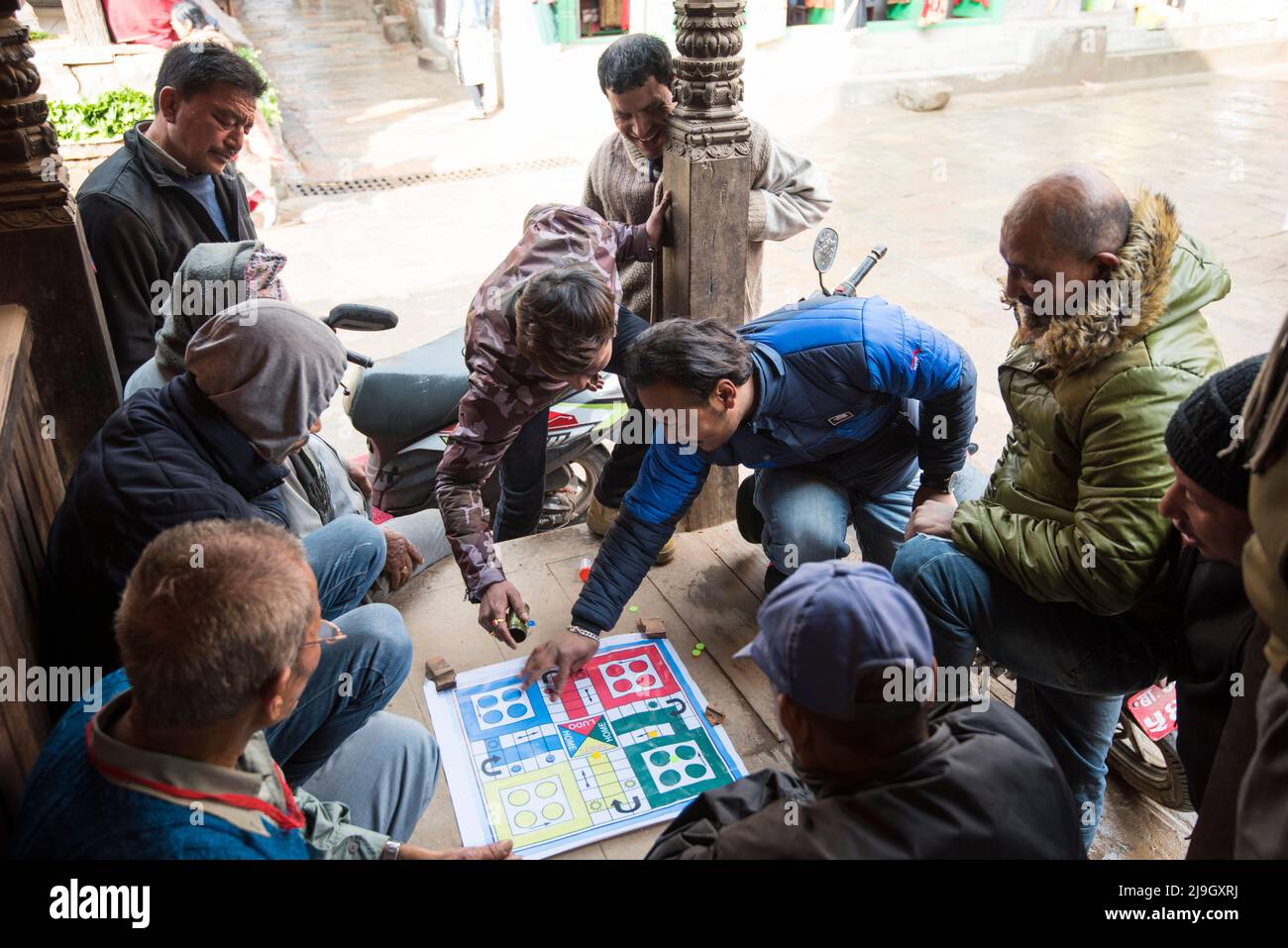 Kathmandu, Nepal- April 20,2022 : Local residents of Patan Durbar ...