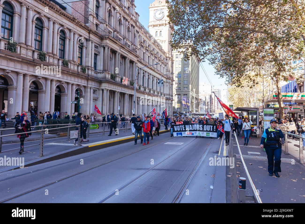 Anti Government Australians Protest on Election Day Stock Photo - Alamy