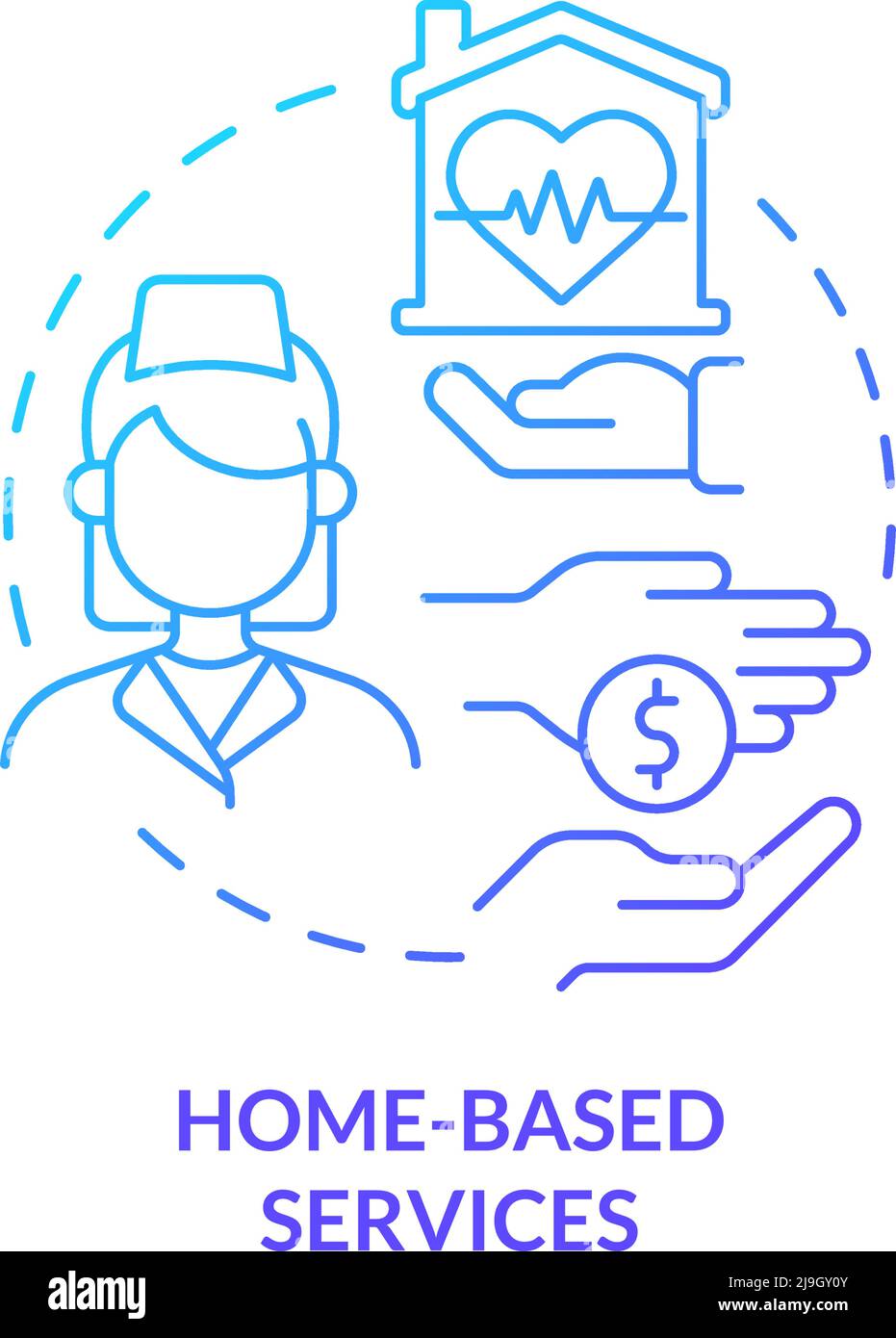 Home based services blue gradient concept icon Stock Vector Image & Art ...