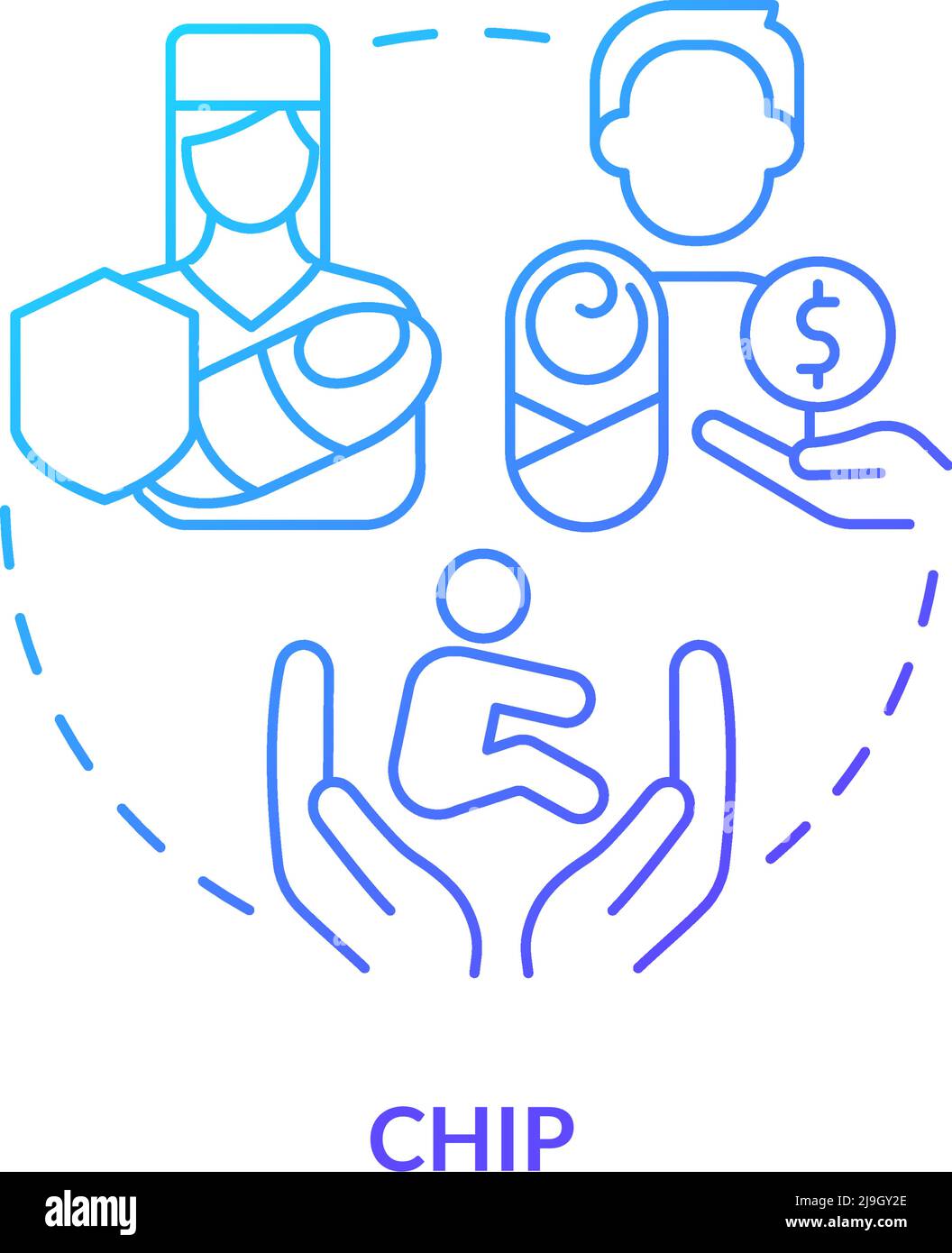 CHIP blue gradient concept icon Stock Vector Image & Art - Alamy