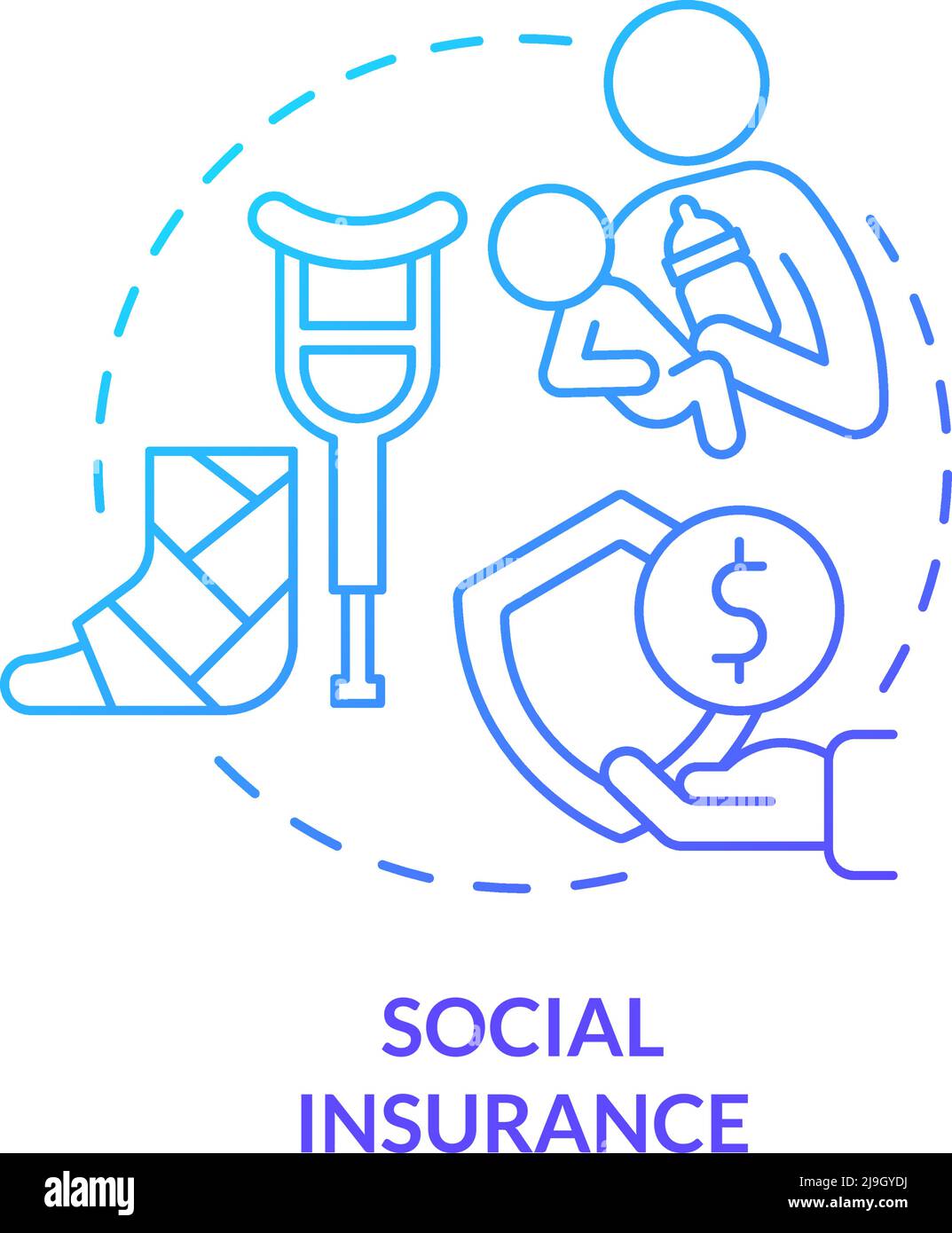 Social insurance blue gradient concept icon Stock Vector Image & Art ...