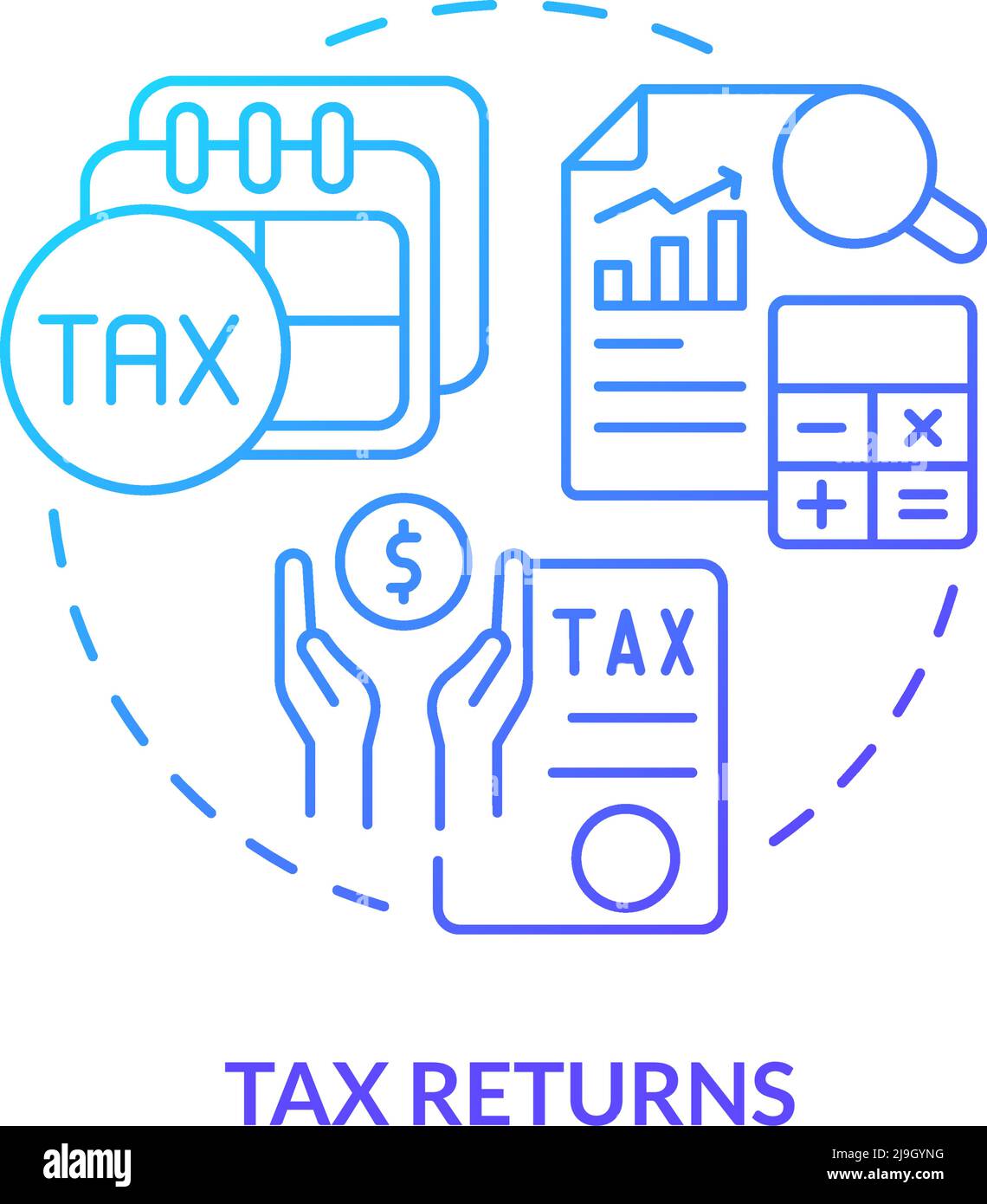 Tax returns blue gradient concept icon Stock Vector Image & Art - Alamy