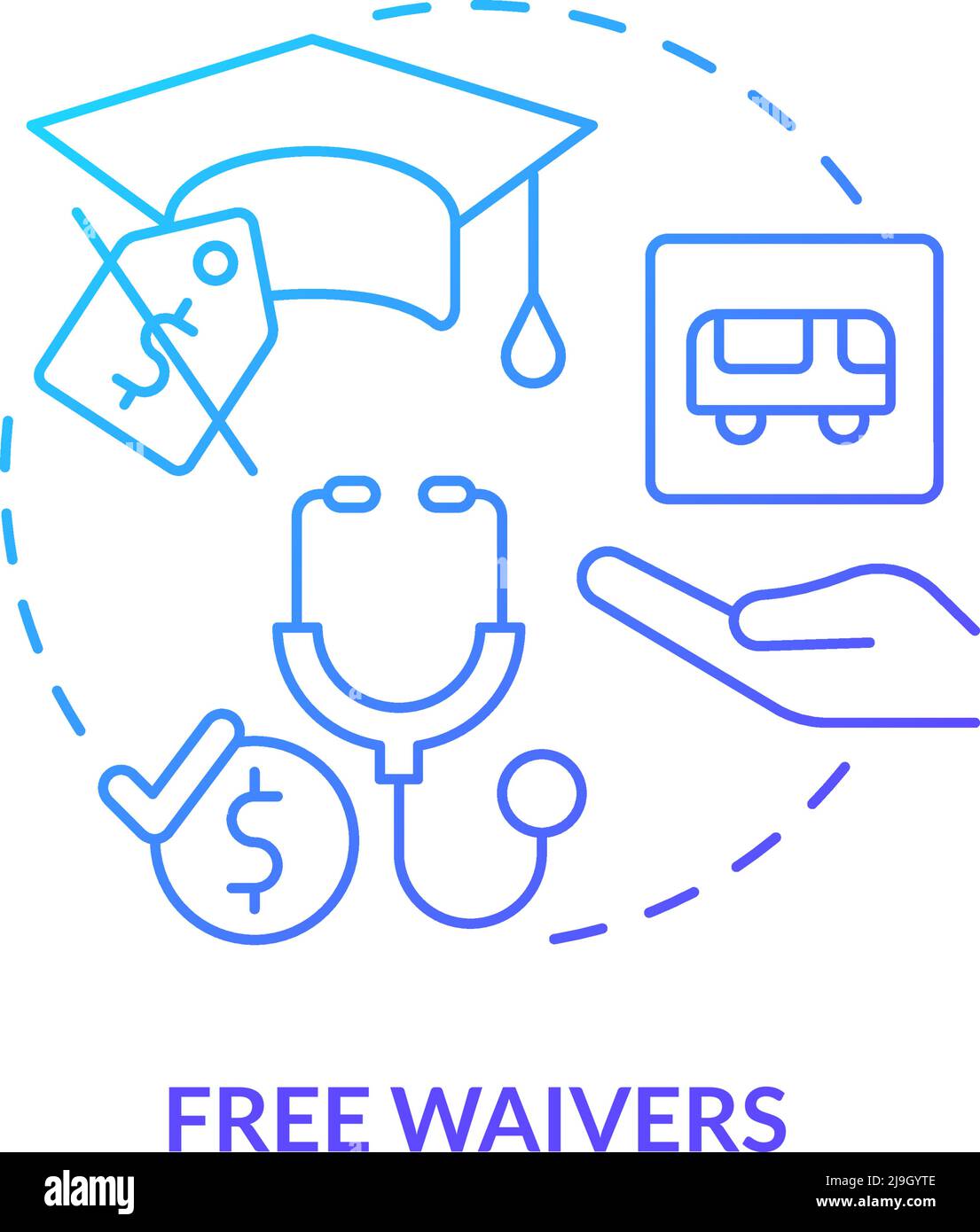 Fee waivers blue gradient concept icon Stock Vector Image & Art - Alamy