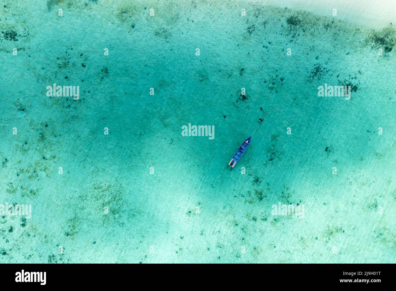 Aerial view of fishing boat on the sea hi-res stock photography and ...