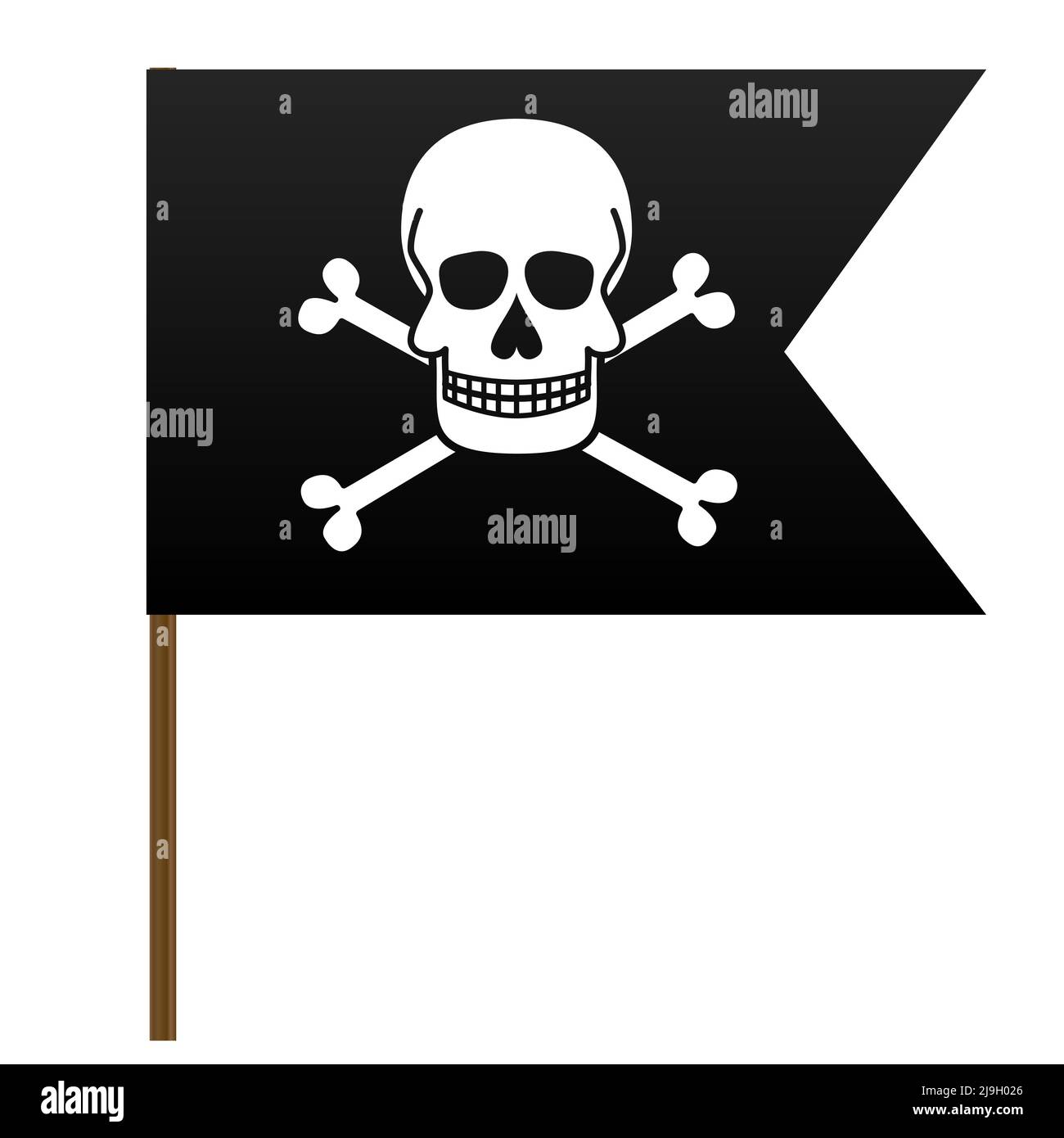 Skull and crossbones. Jolly Roger. Pirate flag. Vector illustration ...