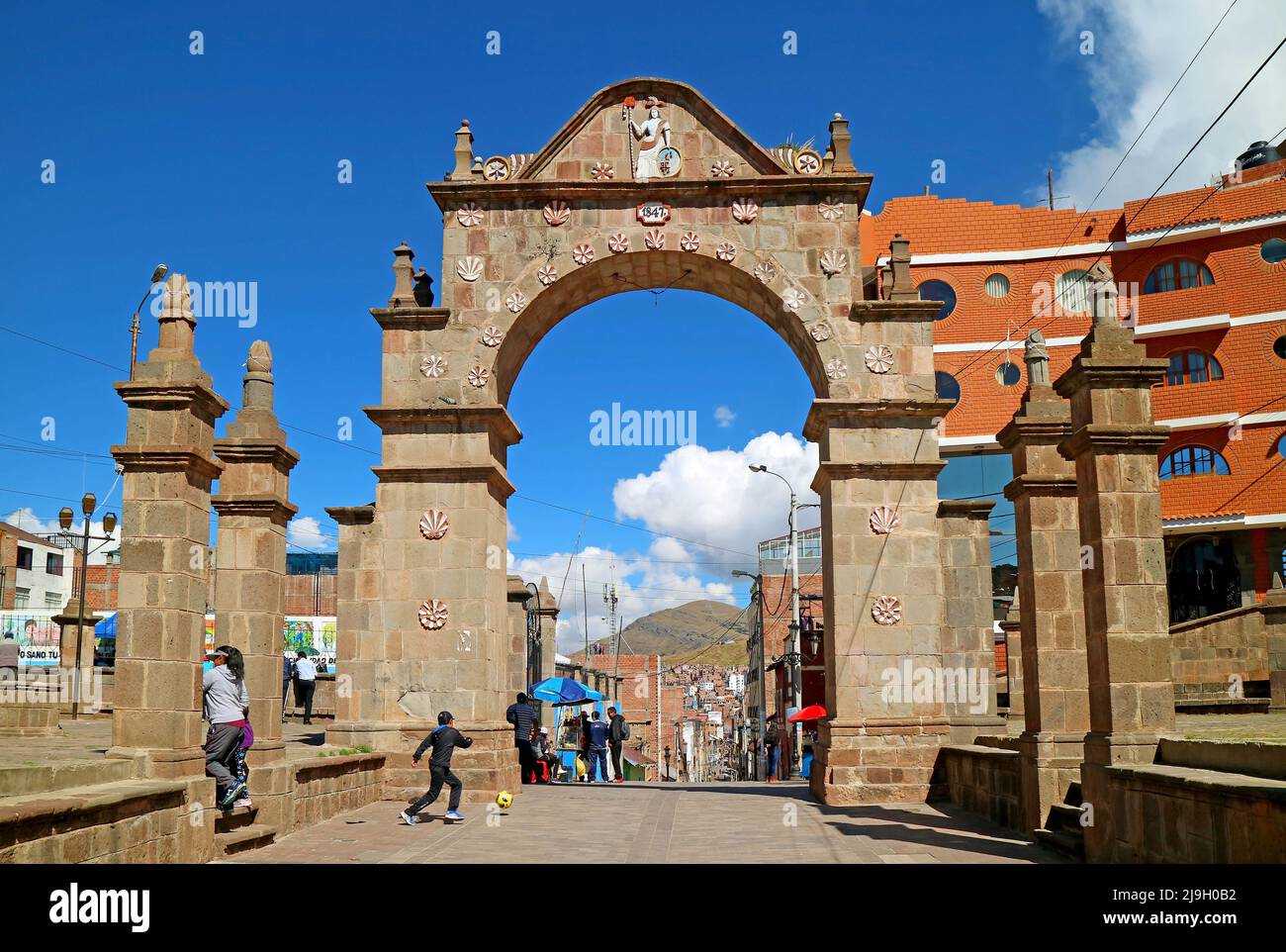 Arch of Deustua, the Historic Stone Arch in the City of Puno, Peru ...