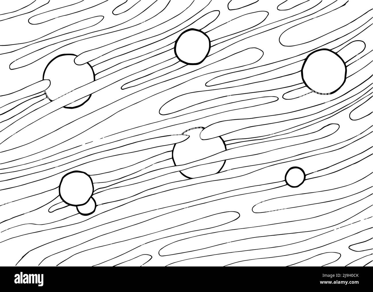 Doodle alien fantasy landscape with planets coloring page for adults ...