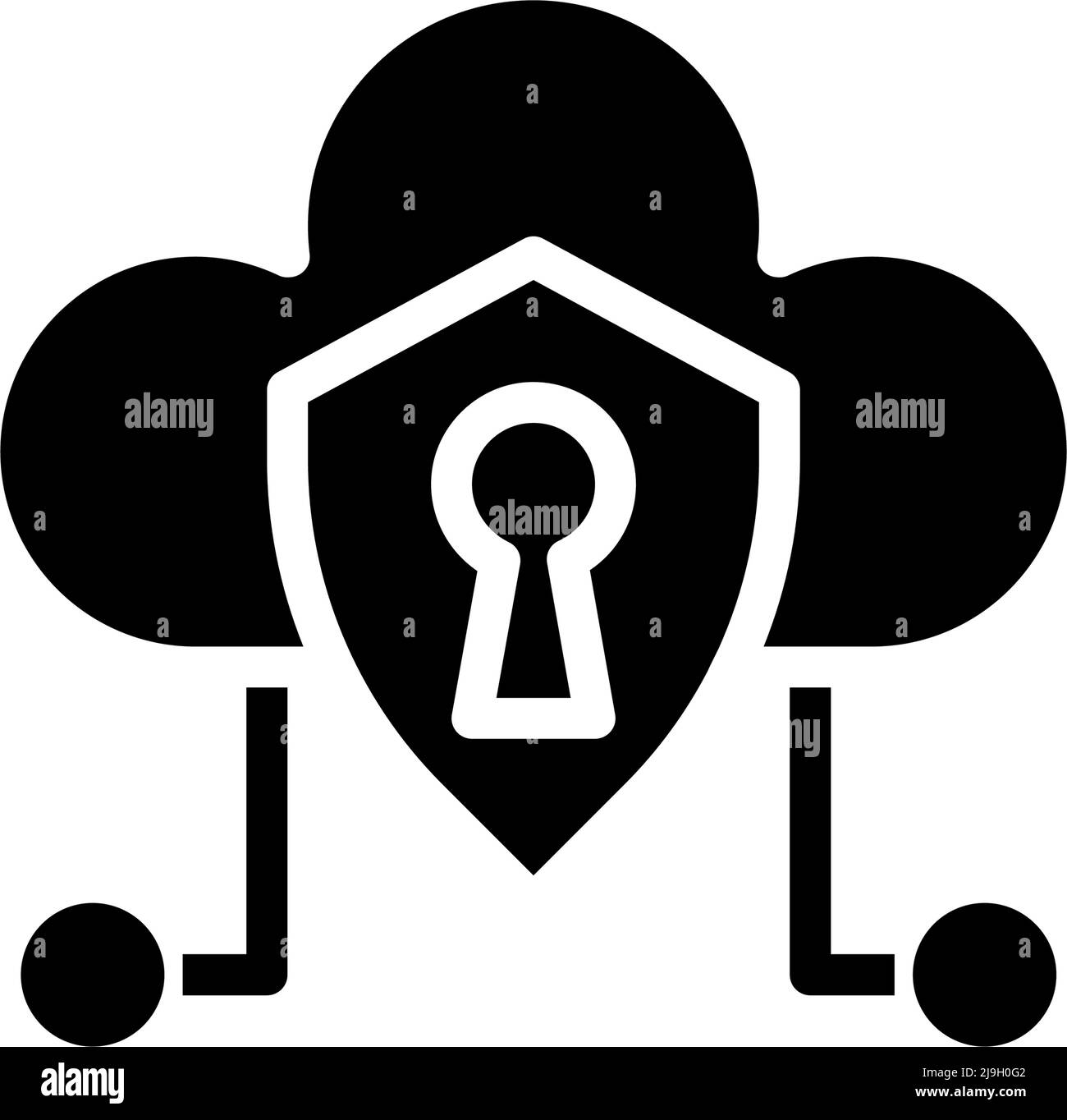 Cloud security black glyph icon Stock Vector Image & Art - Alamy