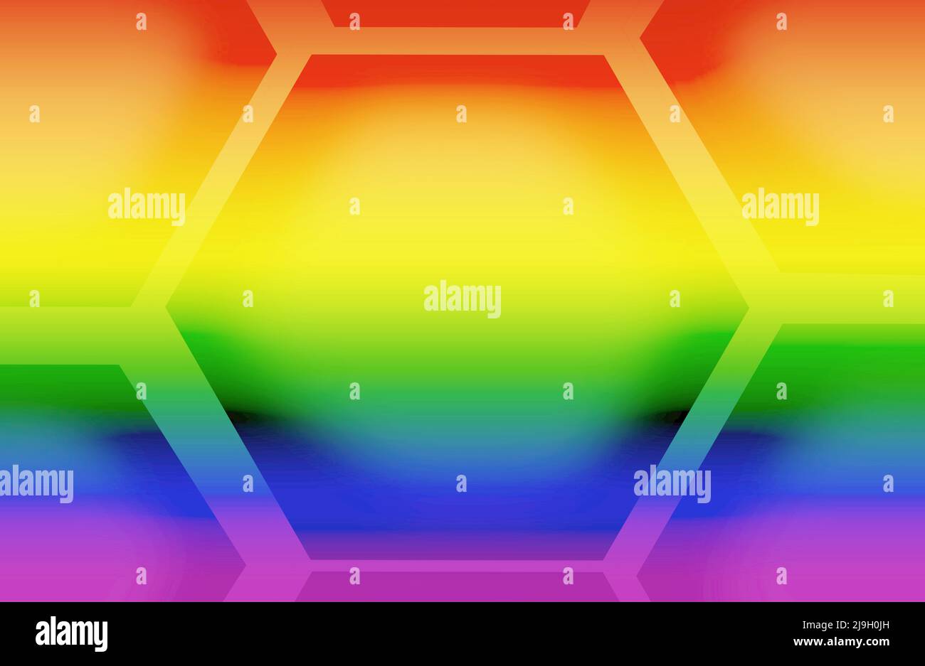 Gradient Rainbow-color 3D hexagon shape pattern for abstract background ...