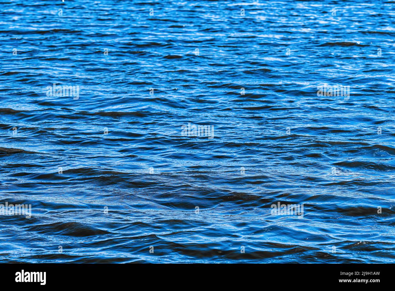 The texture of the ripples on the blue water in the sea or lake Stock ...