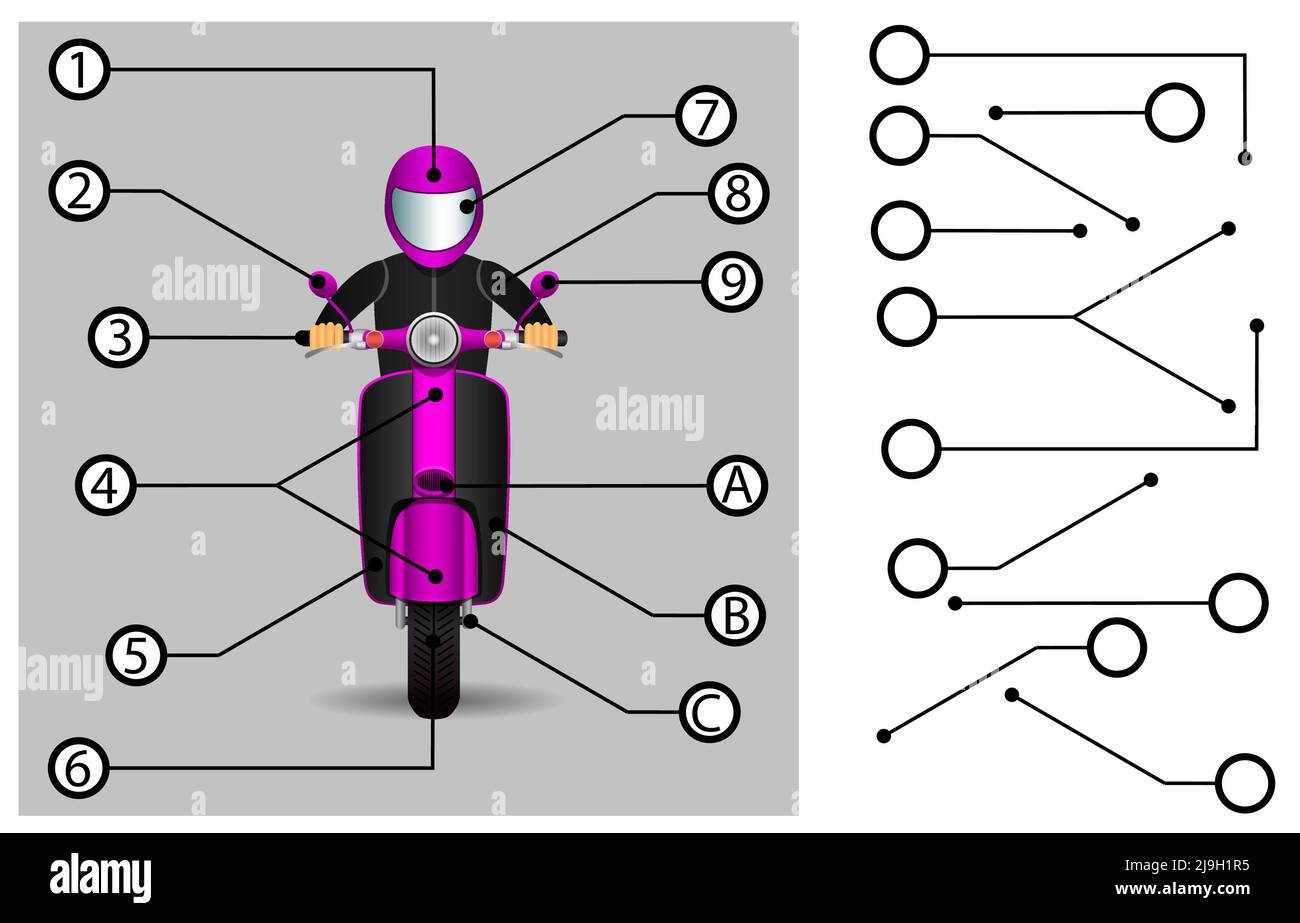 Schematic pointers. Extension lines to indicate the details of the ...