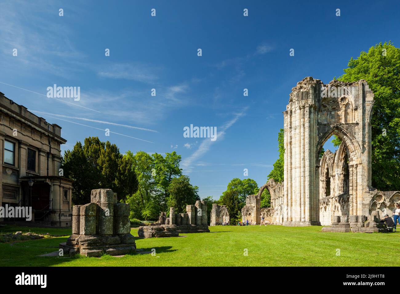 Morning at St Mary's Abbey ruins in York, North Yorkshire, England ...