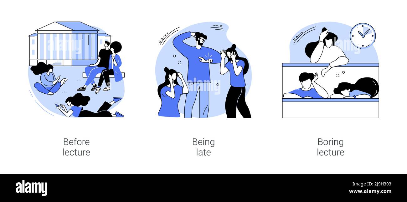 College lessons isolated cartoon vector illustrations se Stock Vector ...