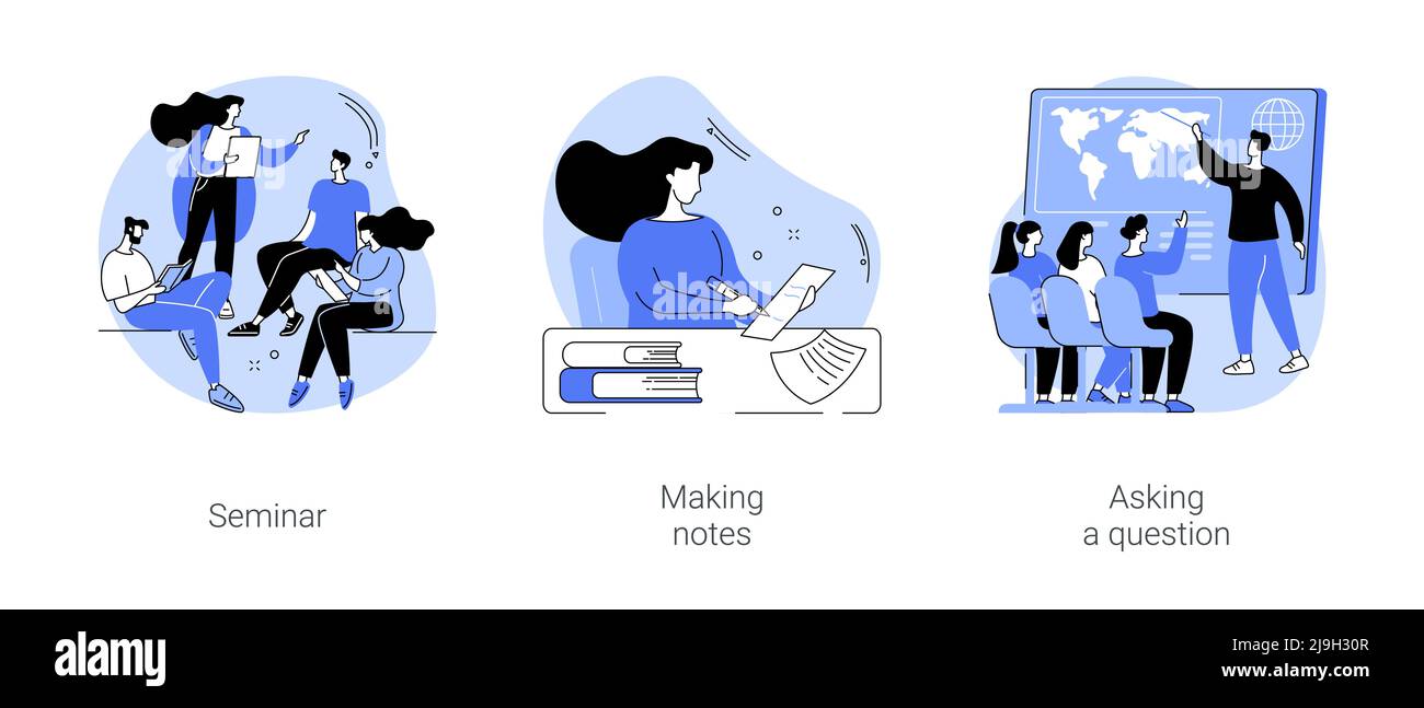 Classes in a college isolated cartoon vector illustrations se Stock ...