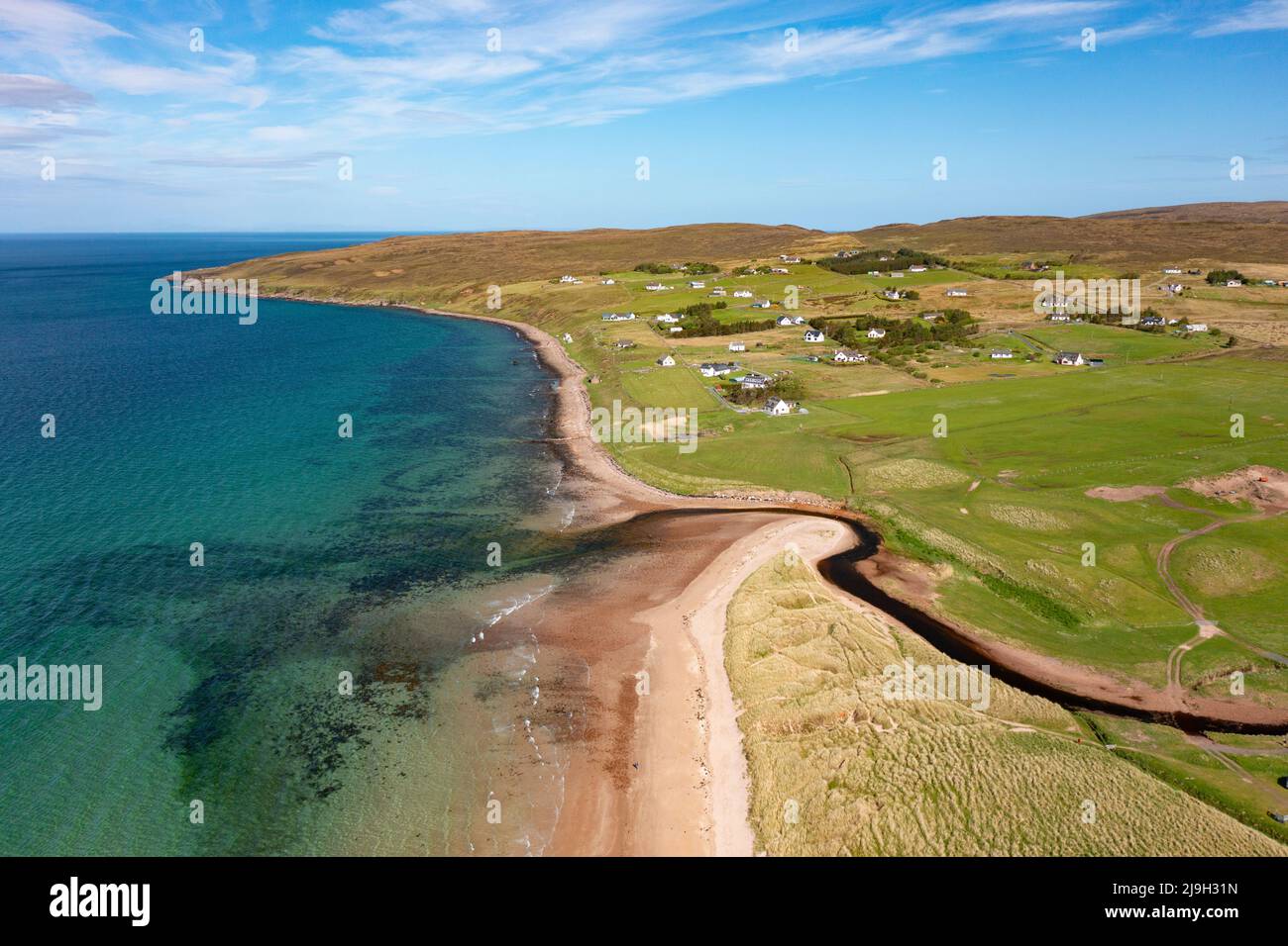 Aerial view of Big Sands Beach and Sands Caravan Park on North Coast ...