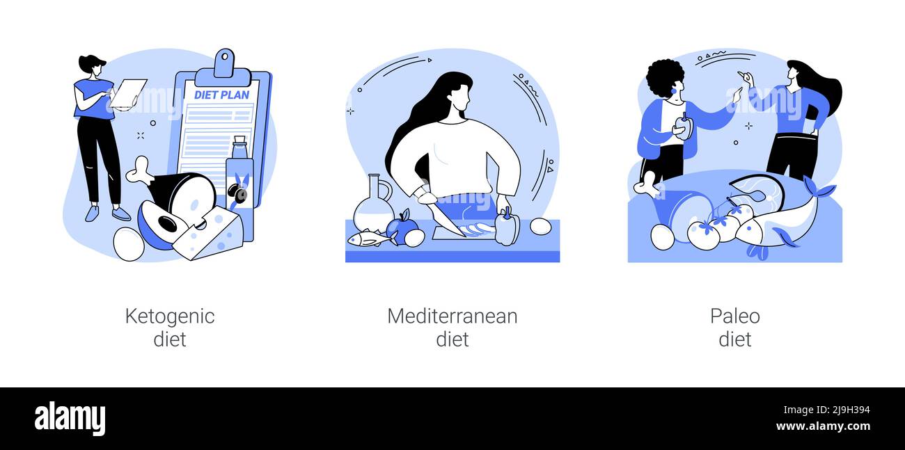 Nutrition and dieting isolated cartoon vector illustrations se Stock ...