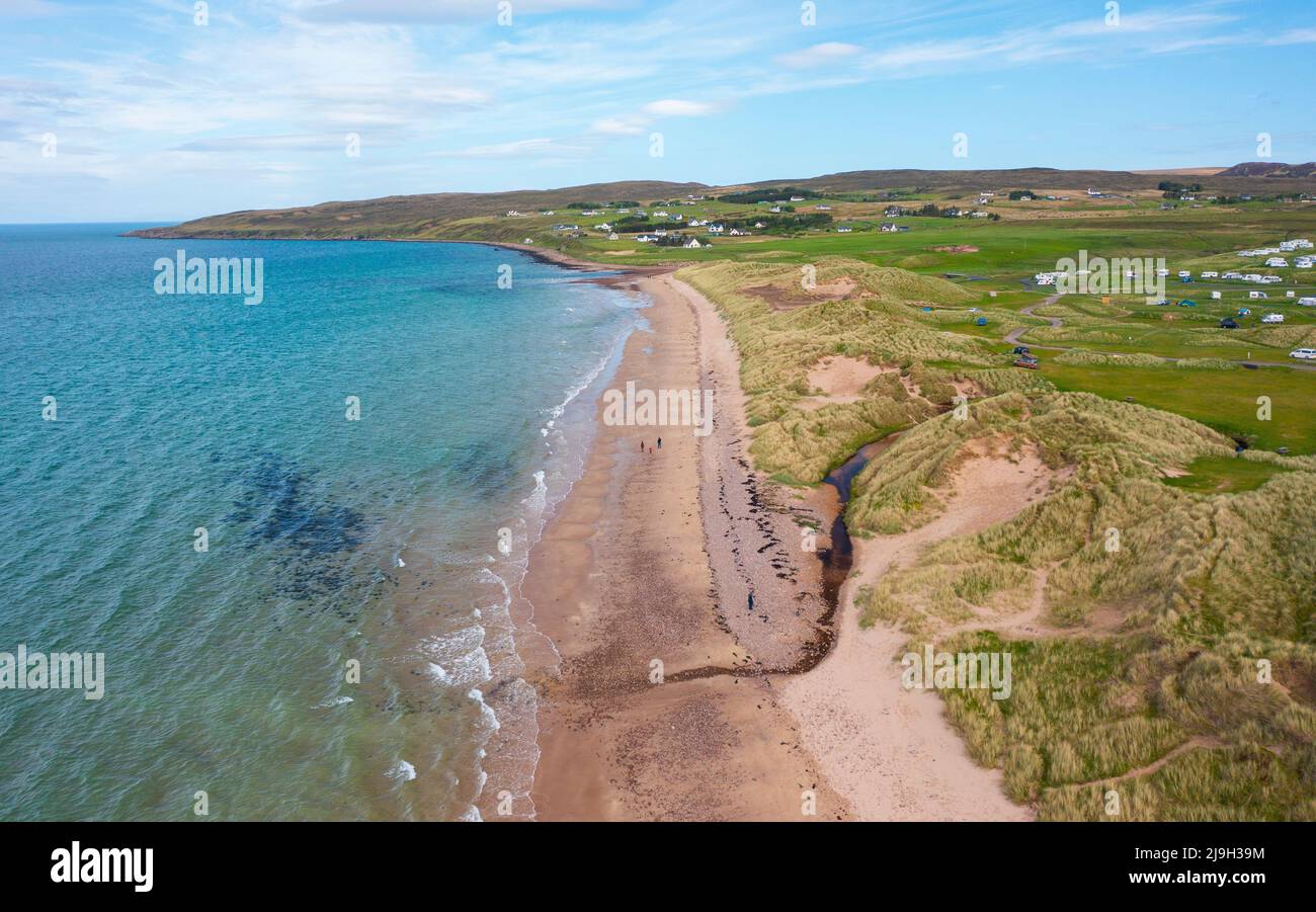 Aerial view of Big Sands Beach and Sands Caravan Park on North Coast ...