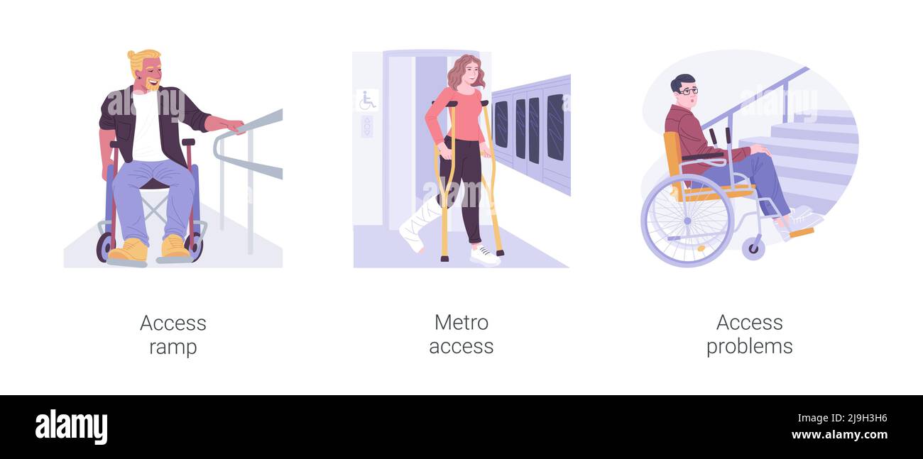 Inclusive city environment isolated cartoon vector illustrations set ... Inclusive city environment isolated cartoon vector illustrations set ...