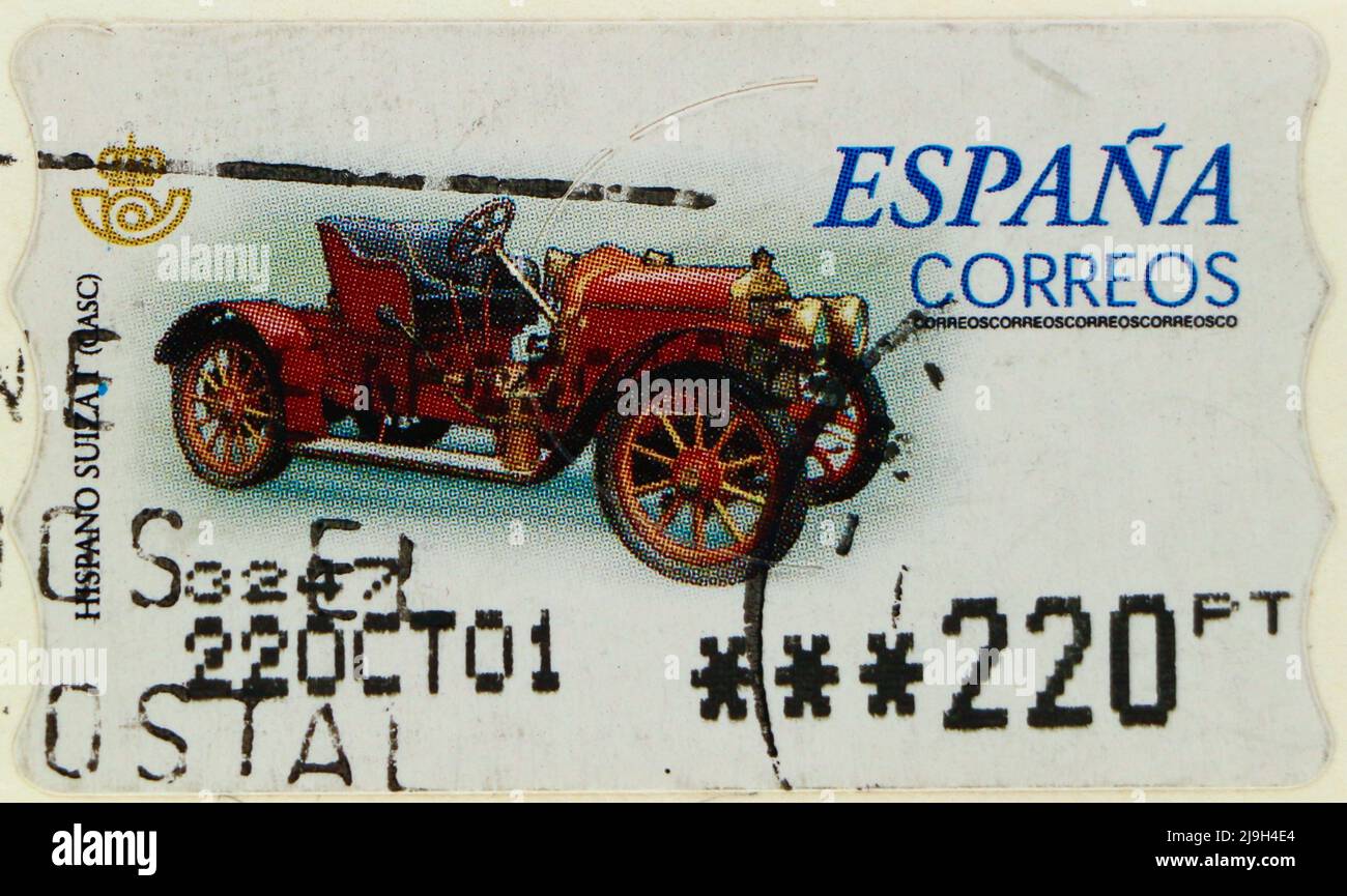 Photo of a Spanish machine printed ATM postage stamp featuring a ...