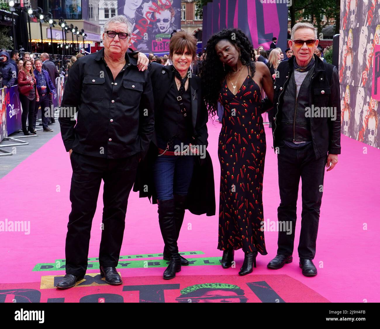 (left to right) Steve Jones, Chrissie Hynde, Jeni Cook and Paul Cook ...