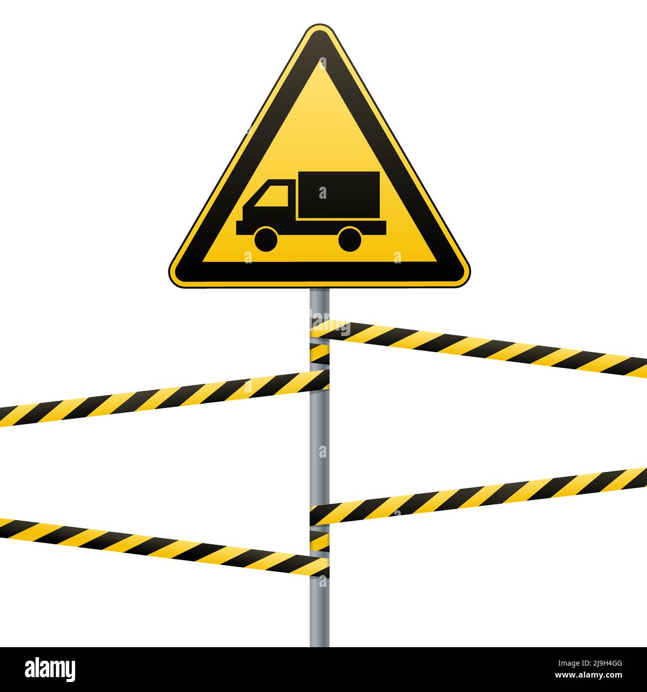 Caution - danger Warning sign safety. Beware of the Car. yellow ...
