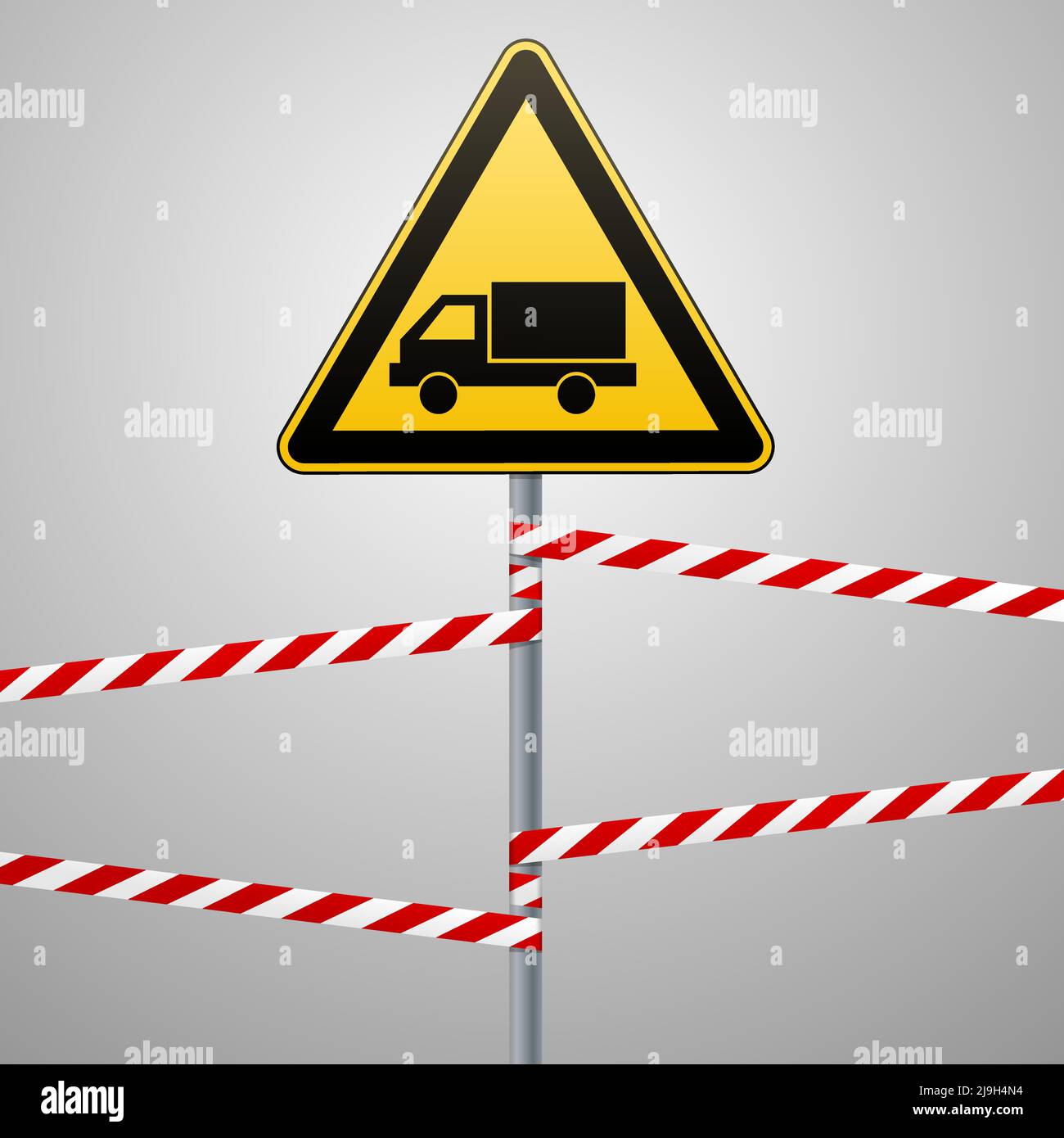 Caution - danger Warning sign safety. Beware of the Car. yellow ...