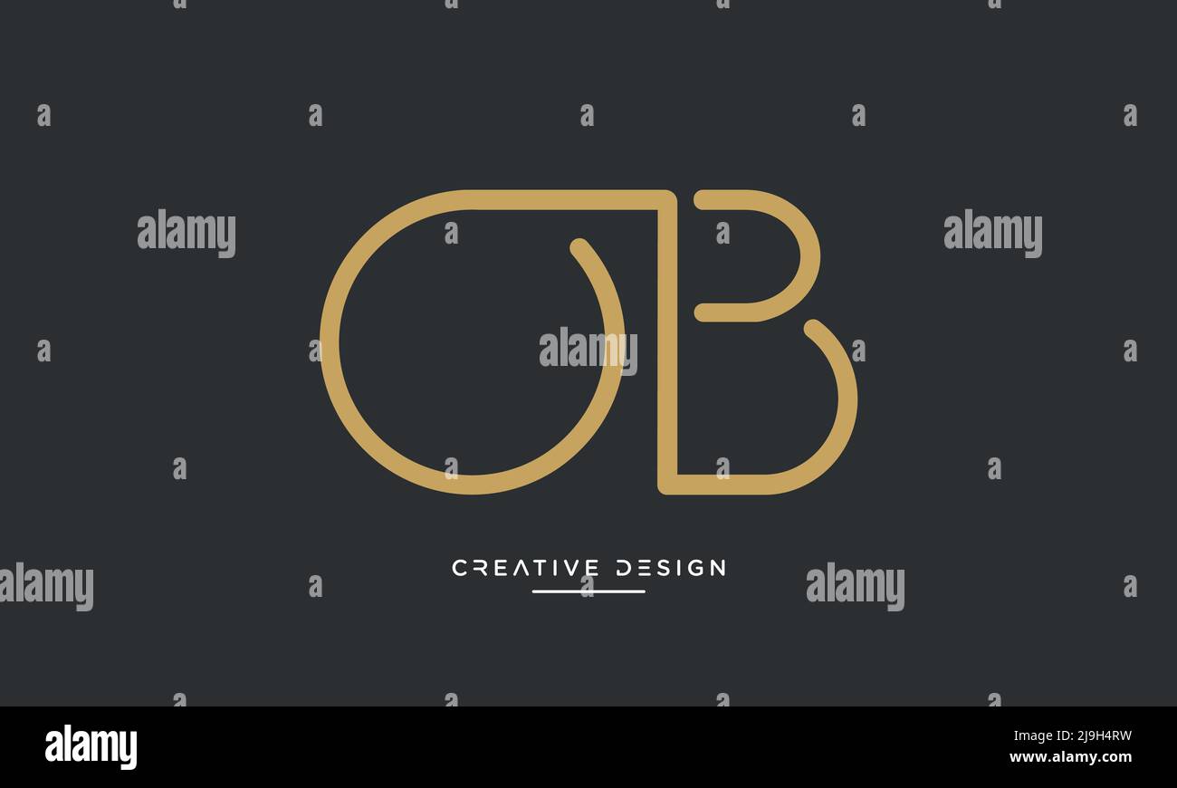 Alphabet Letters OB, BO Abstract Logo Vector Template Stock Vector ...