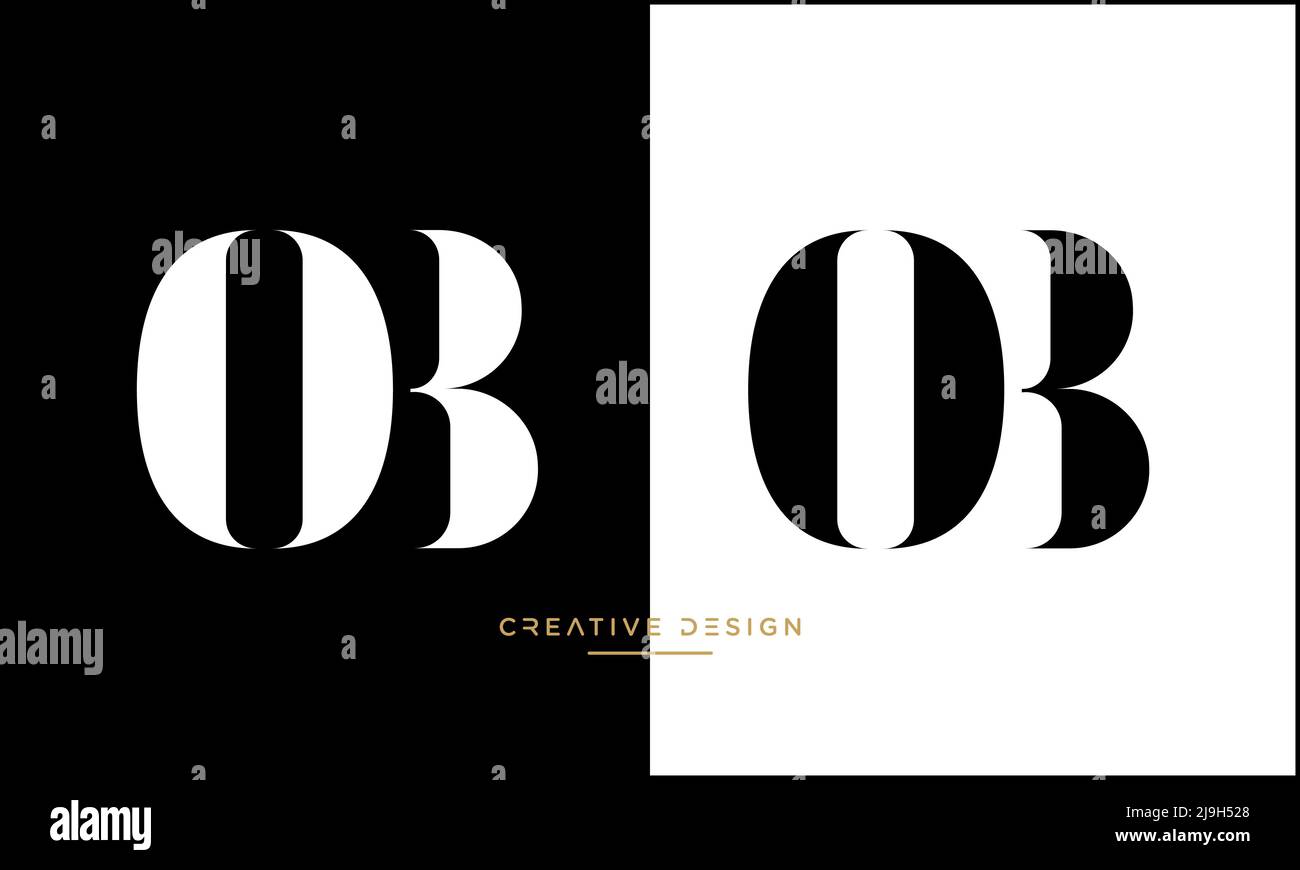 Alphabet Letters OB, BO Abstract Logo Vector Template Stock Vector ...