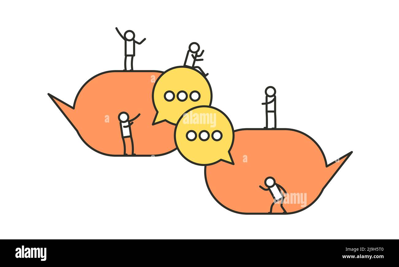 A conversation between two people, a man and a woman. Social media ...