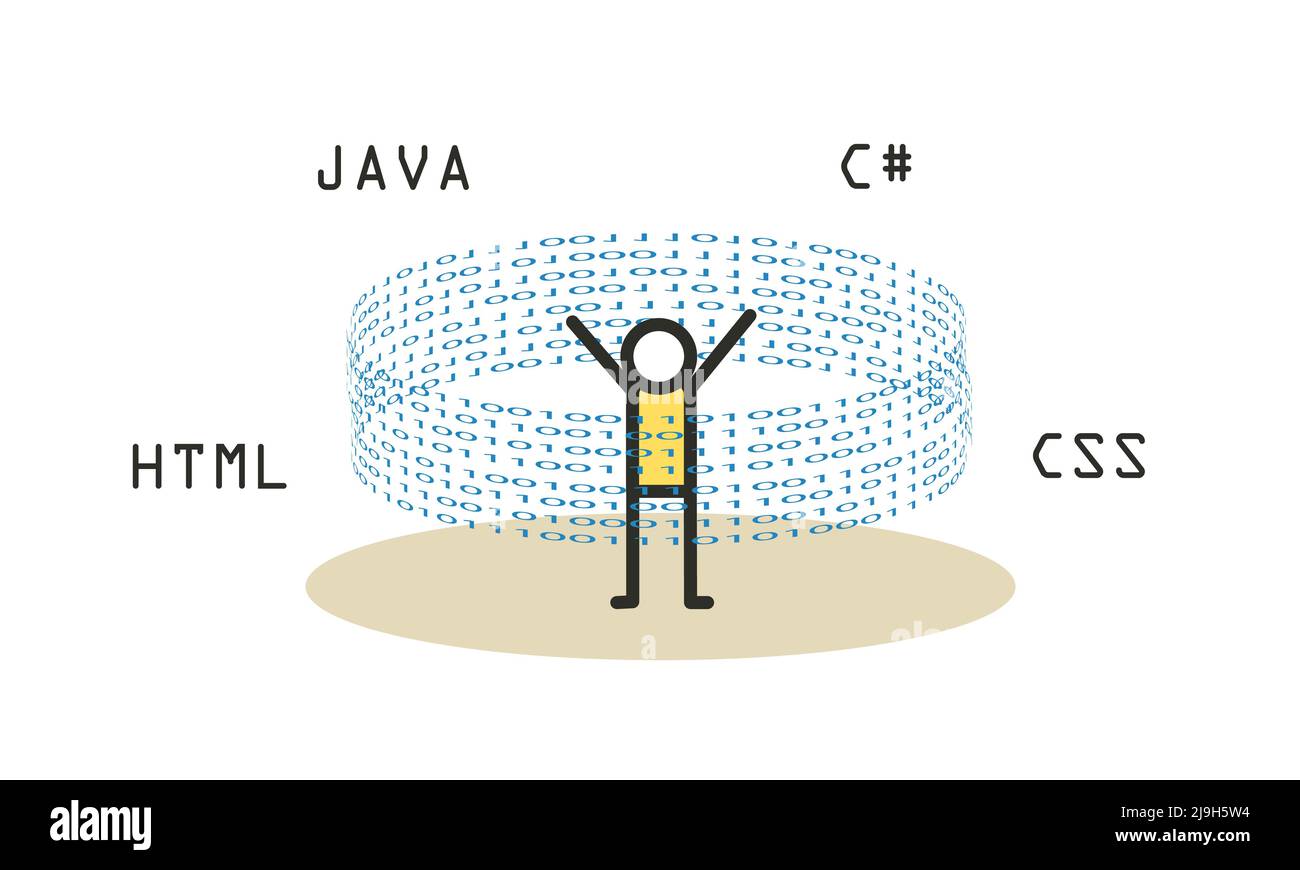 The man professionally programs in virtual reality. Programmer software ...