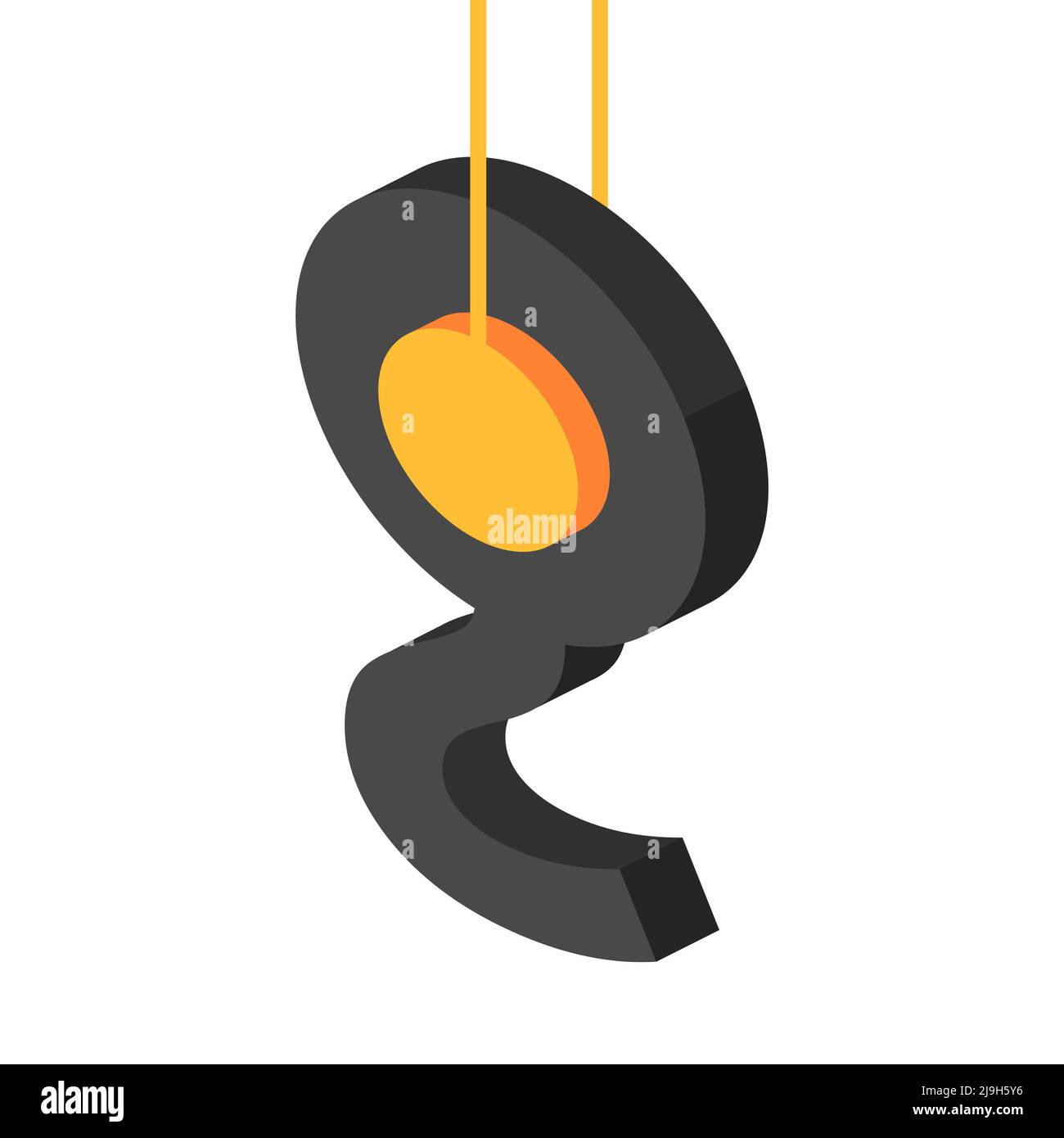 Color Crane hook on white background in isometric style for print and ...