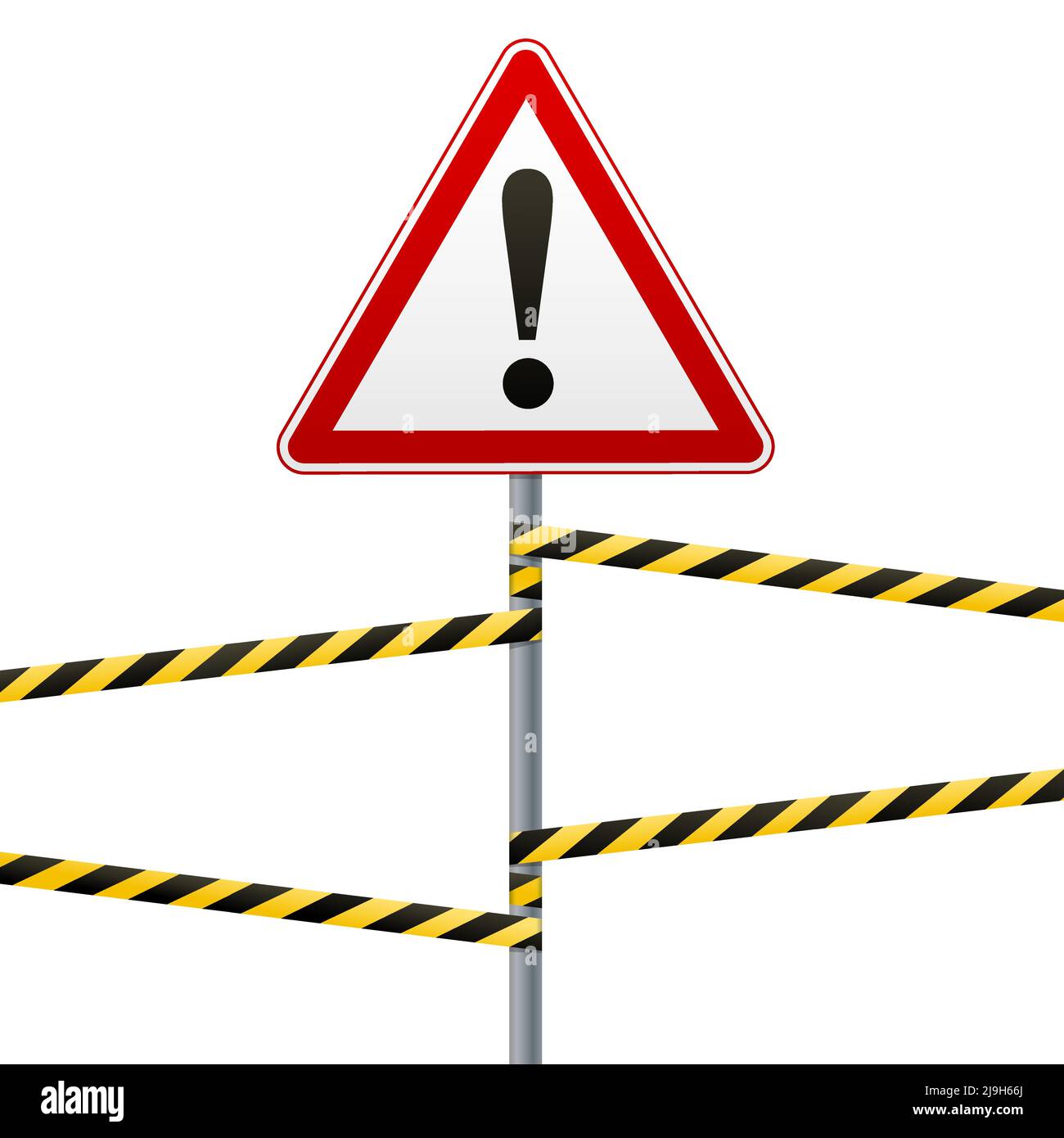 Caution - danger Warning sign safety. A red triangle with a black image ...