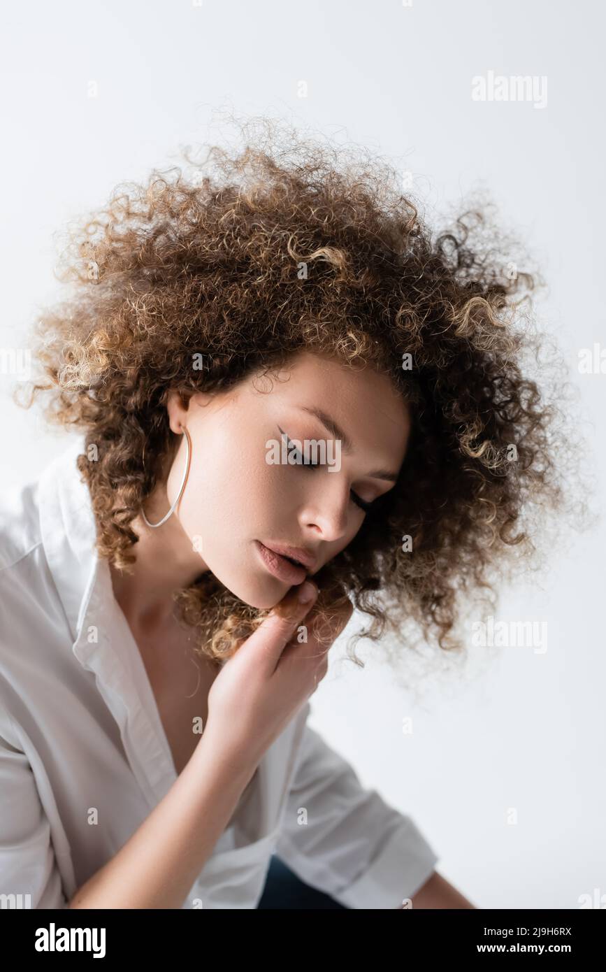 Curly model hi-res stock photography and images - Alamy