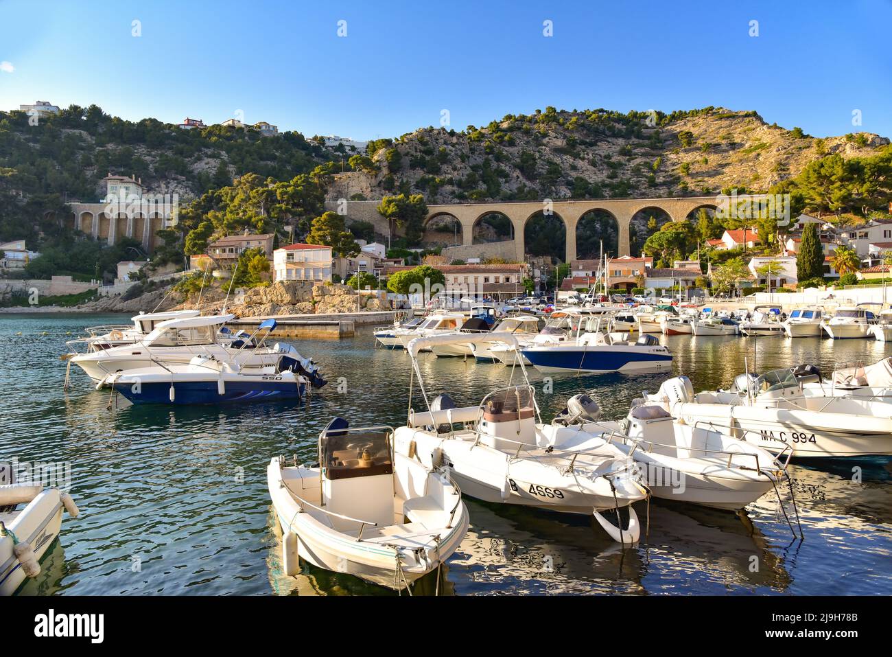 Port of Ensuès-la-Redonne on the Cote Bleue in southern France ...