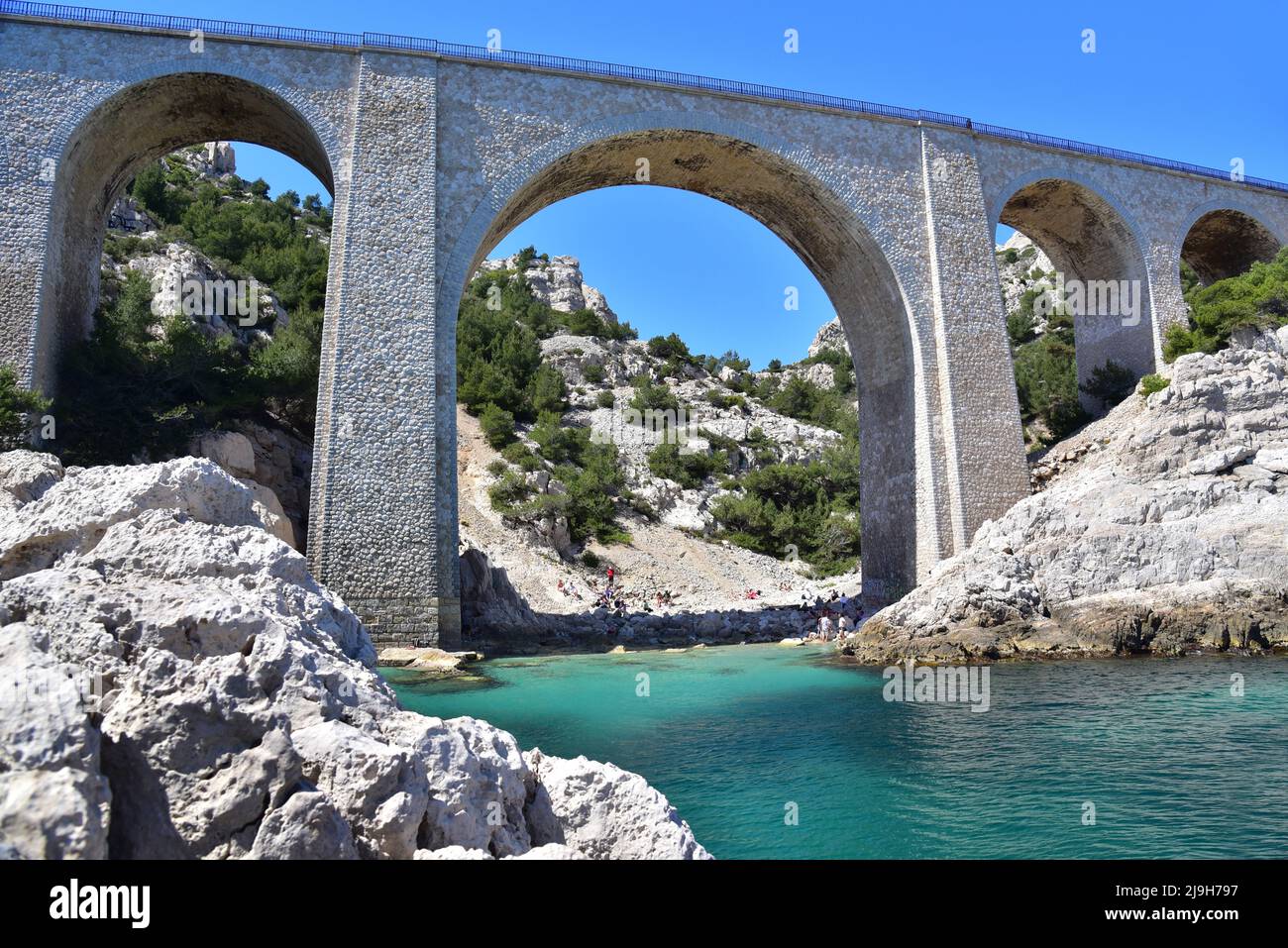 Niolon viaduct on the French Riviera, Provence-Alpes-Cote d'Azur ...