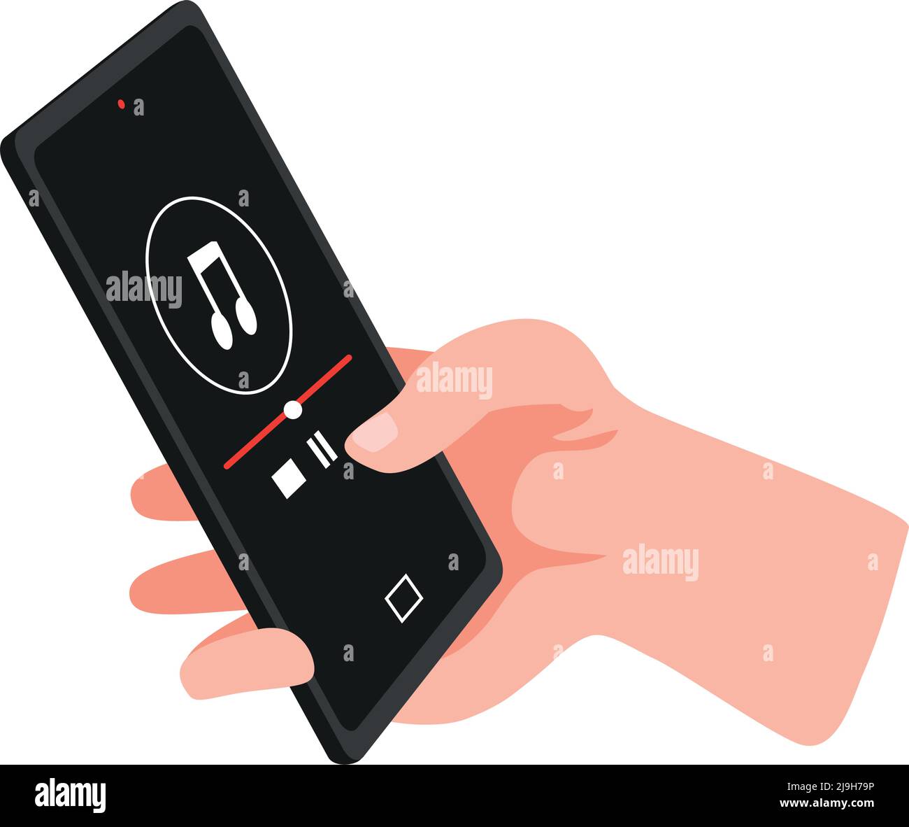 hand with playlist mobile app Stock Vector Image & Art - Alamy