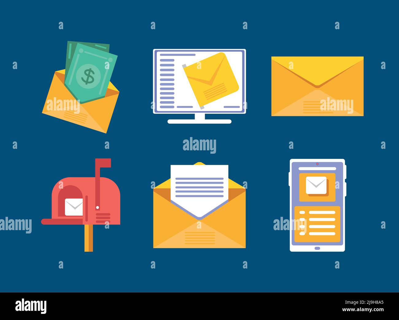 email marketing icons Stock Vector Image & Art - Alamy